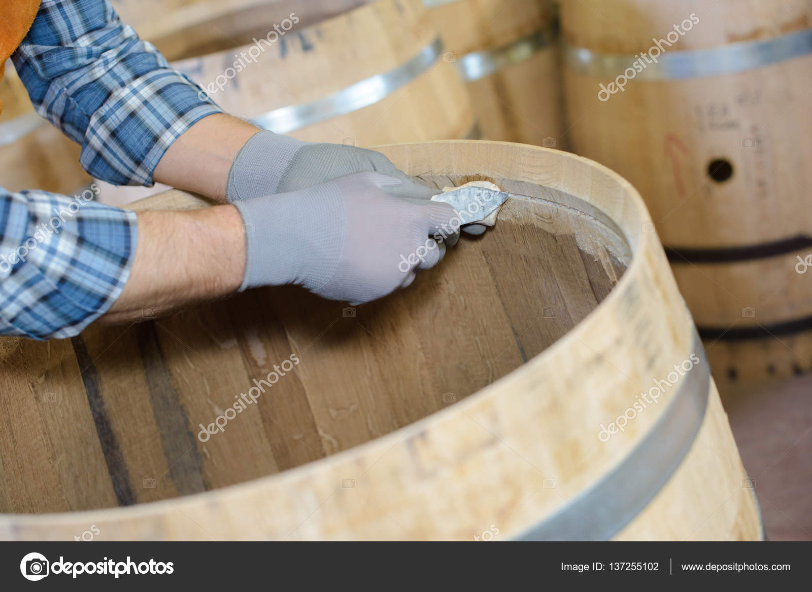 Cooper making wooden barrel Stock Photo by ©photography33 137255102