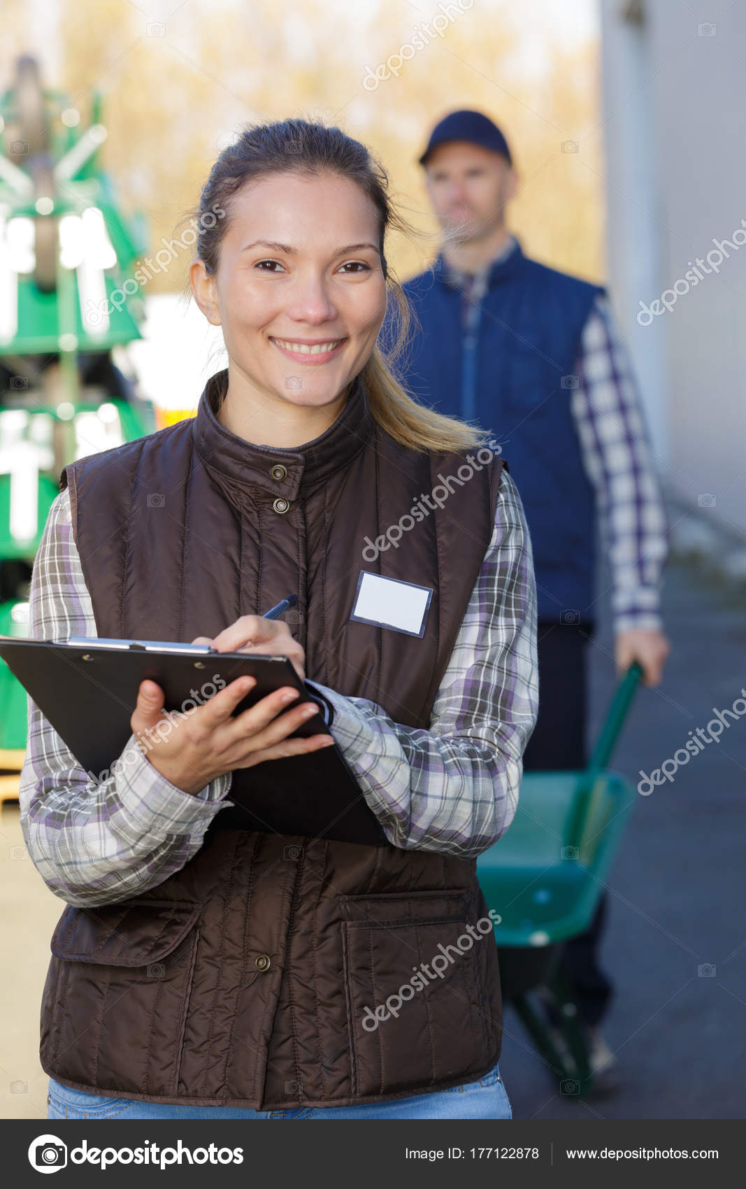 Female construction inspector and inspection Stock Photo by ...