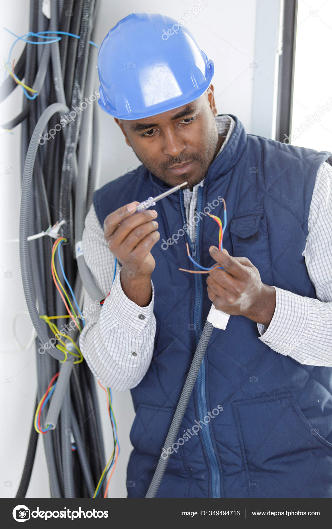 Wireman Connecting Wires Stock Photo by ©photography33 349494716
