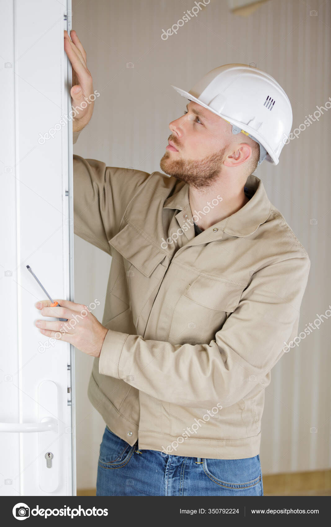 Man Working Window Frame — Stock Photo © photography33 #350792224
