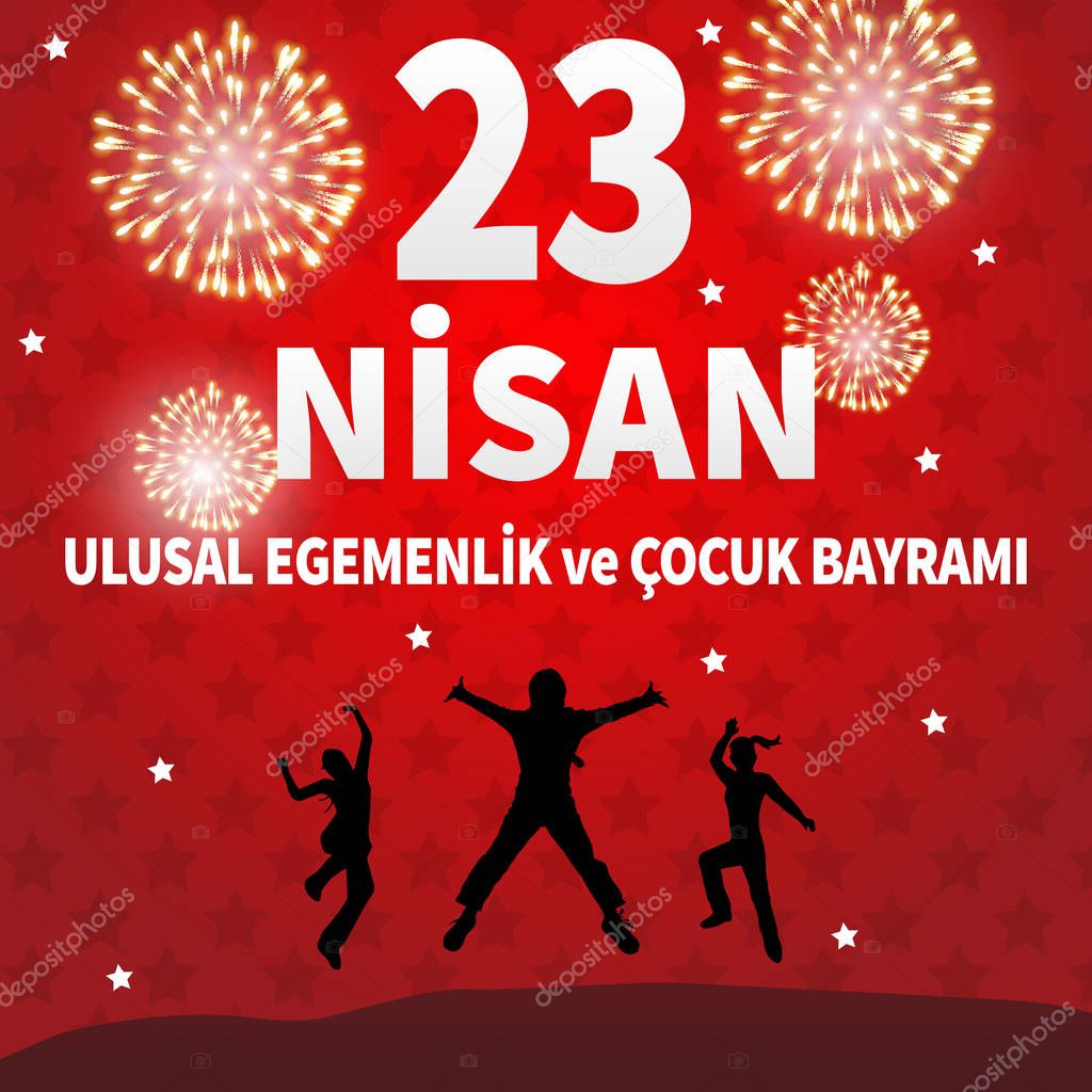Ilustración vectorial del baryrami cocuk 23 nisan, traducción: turco 23 ...