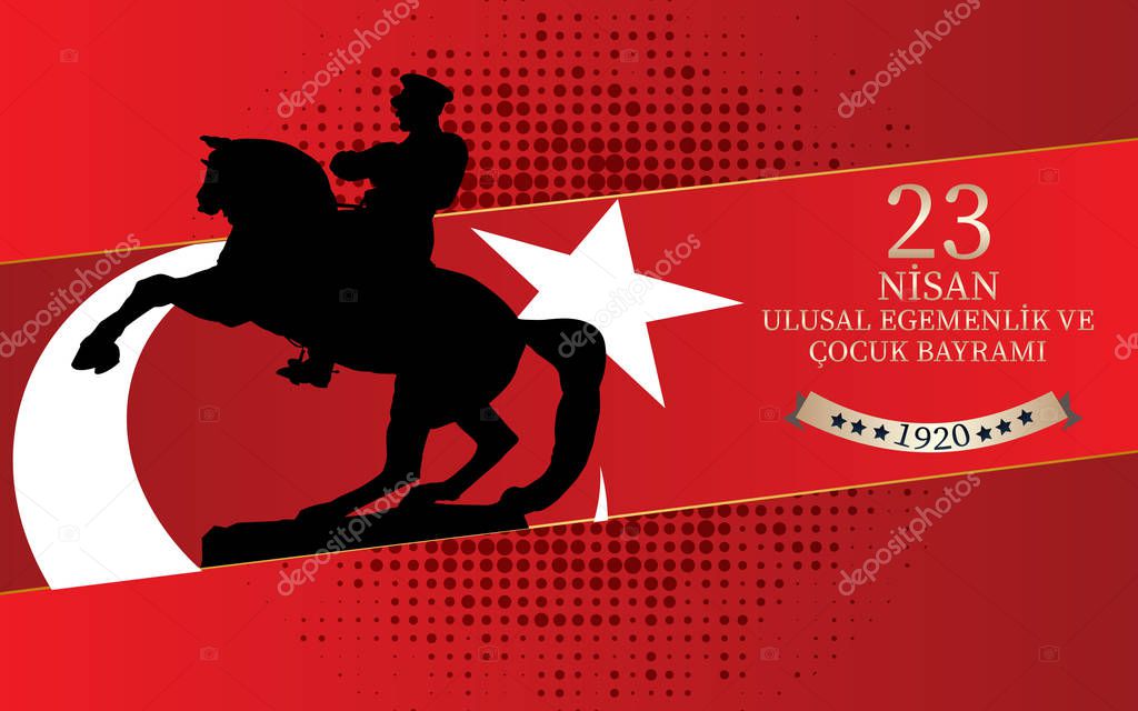 Ilustración vectorial del baryrami cocuk 23 nisan, traducción: turco 23 ...