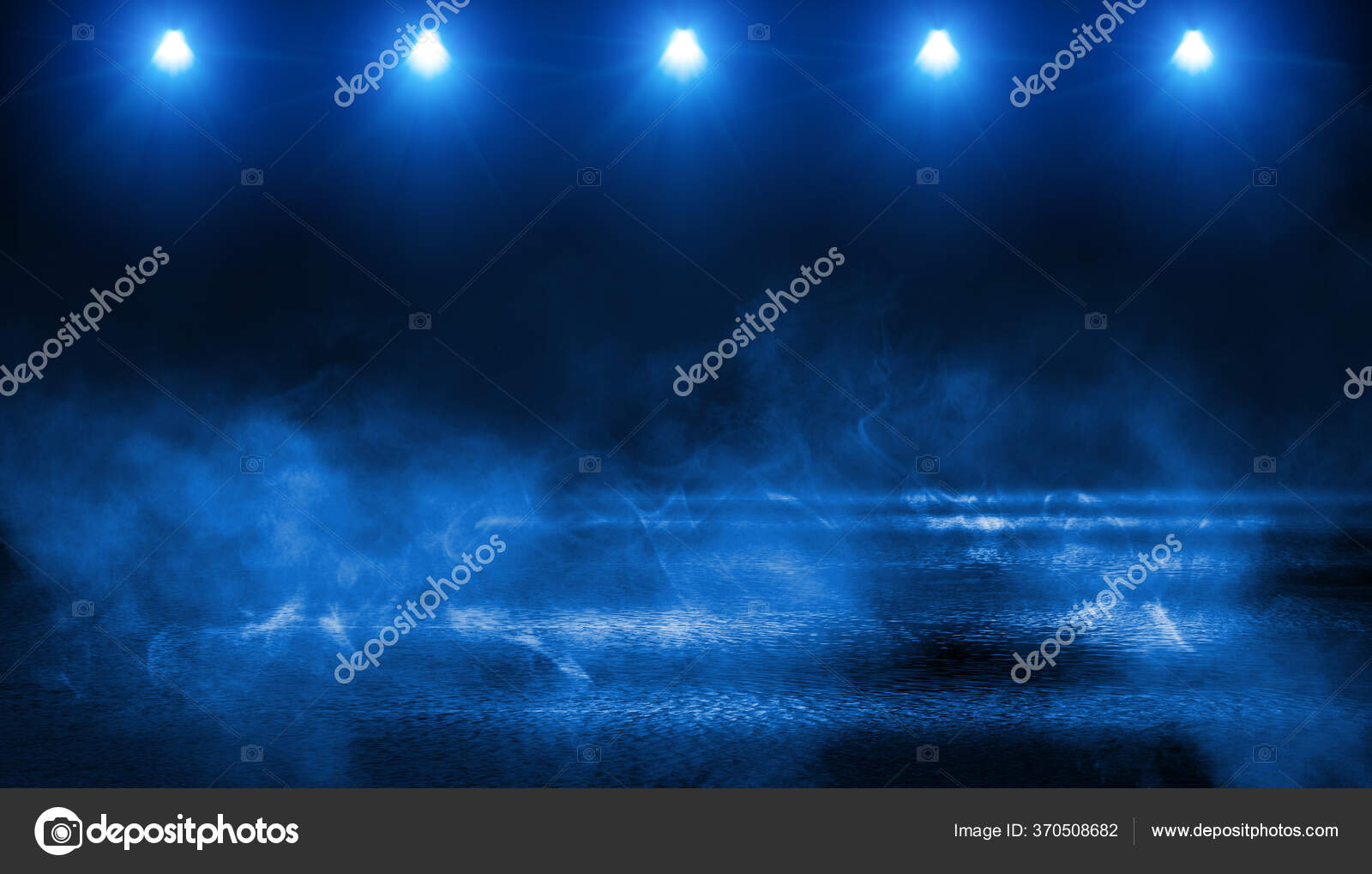 Dramatic Background Night Street Spotlight Asphalt Smoke Stock Photo by ...
