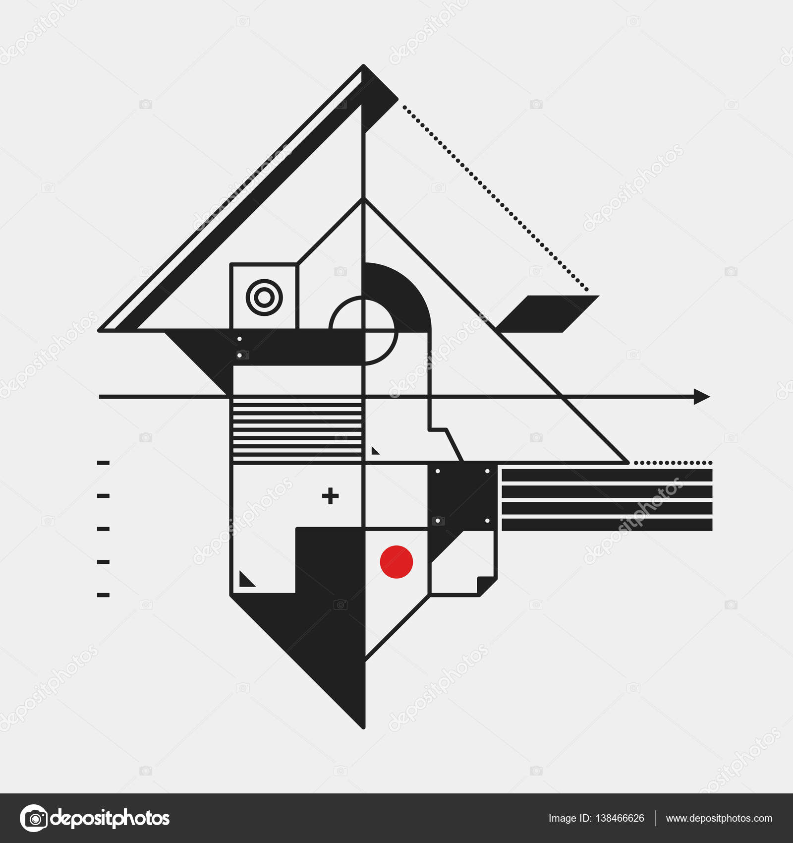 Abstract design element in constructivism style. Useful as print ...