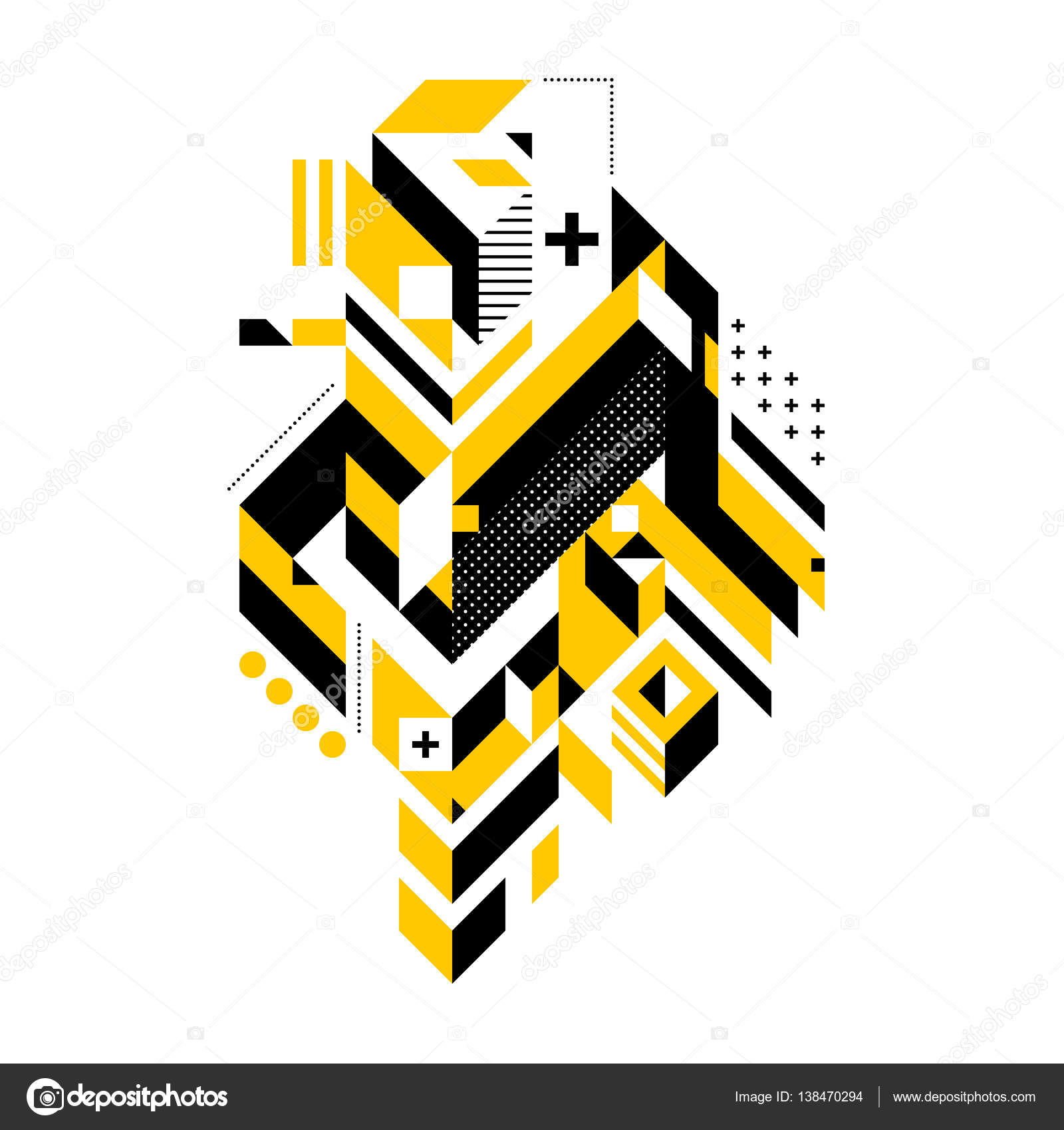 Composición abstracta de formas geométricas complejas. Estilo de arte ...