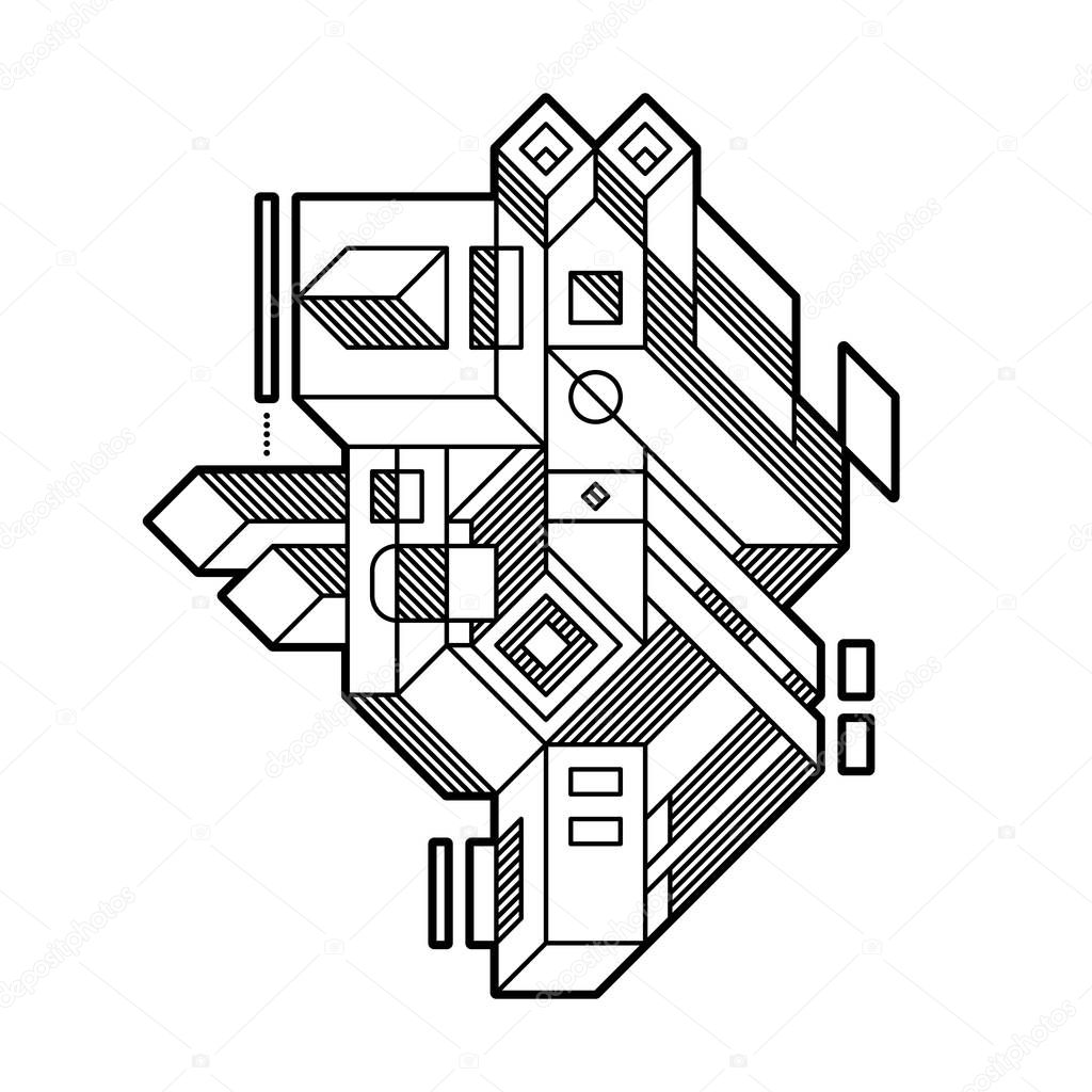 Composición geométrica abstracta con formas geométricas complejas ...