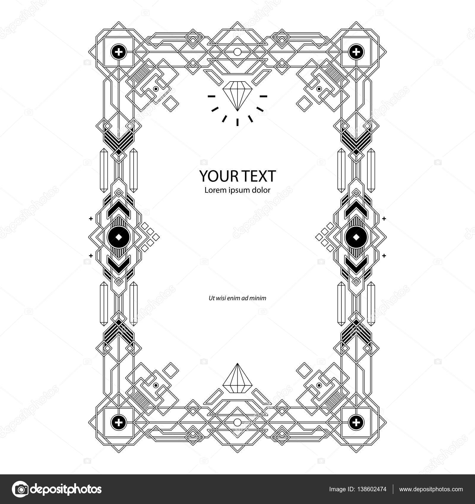 Geometric border template on white background. Stock Vector Image by ...