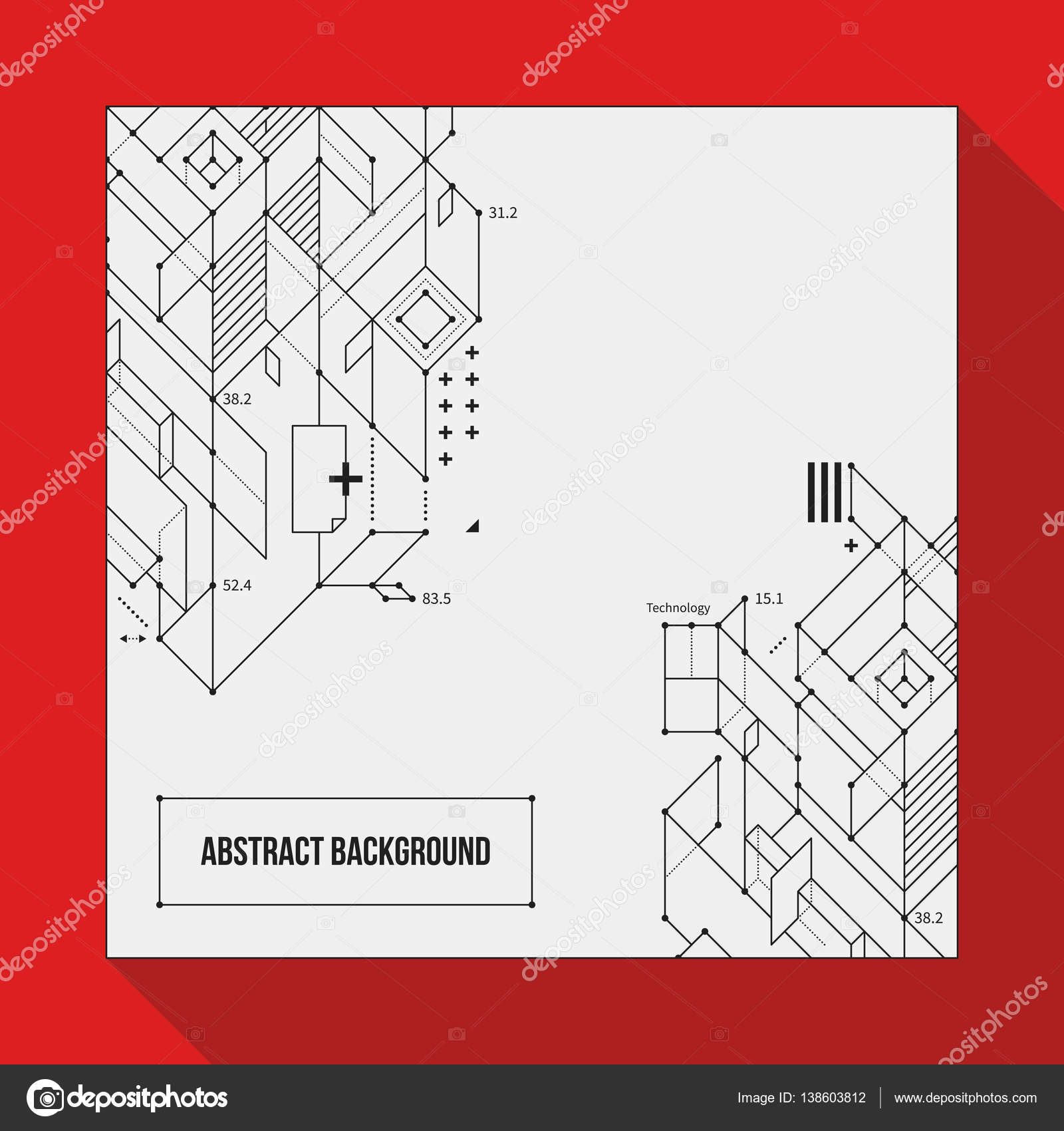 Square text background with abstract geometric shapes. Stock Vector ...