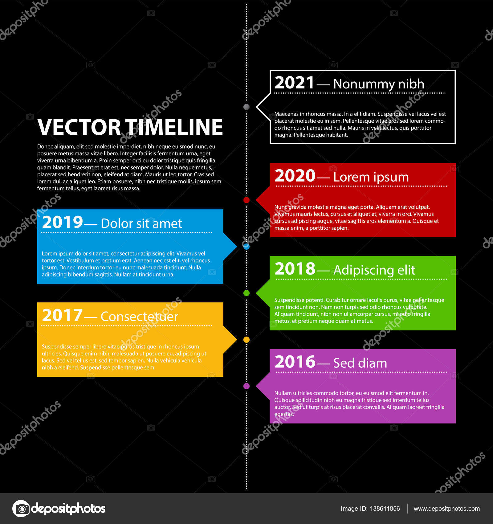 Vector timeline template with colorful tabs. Stock Vector by ©miaou ...