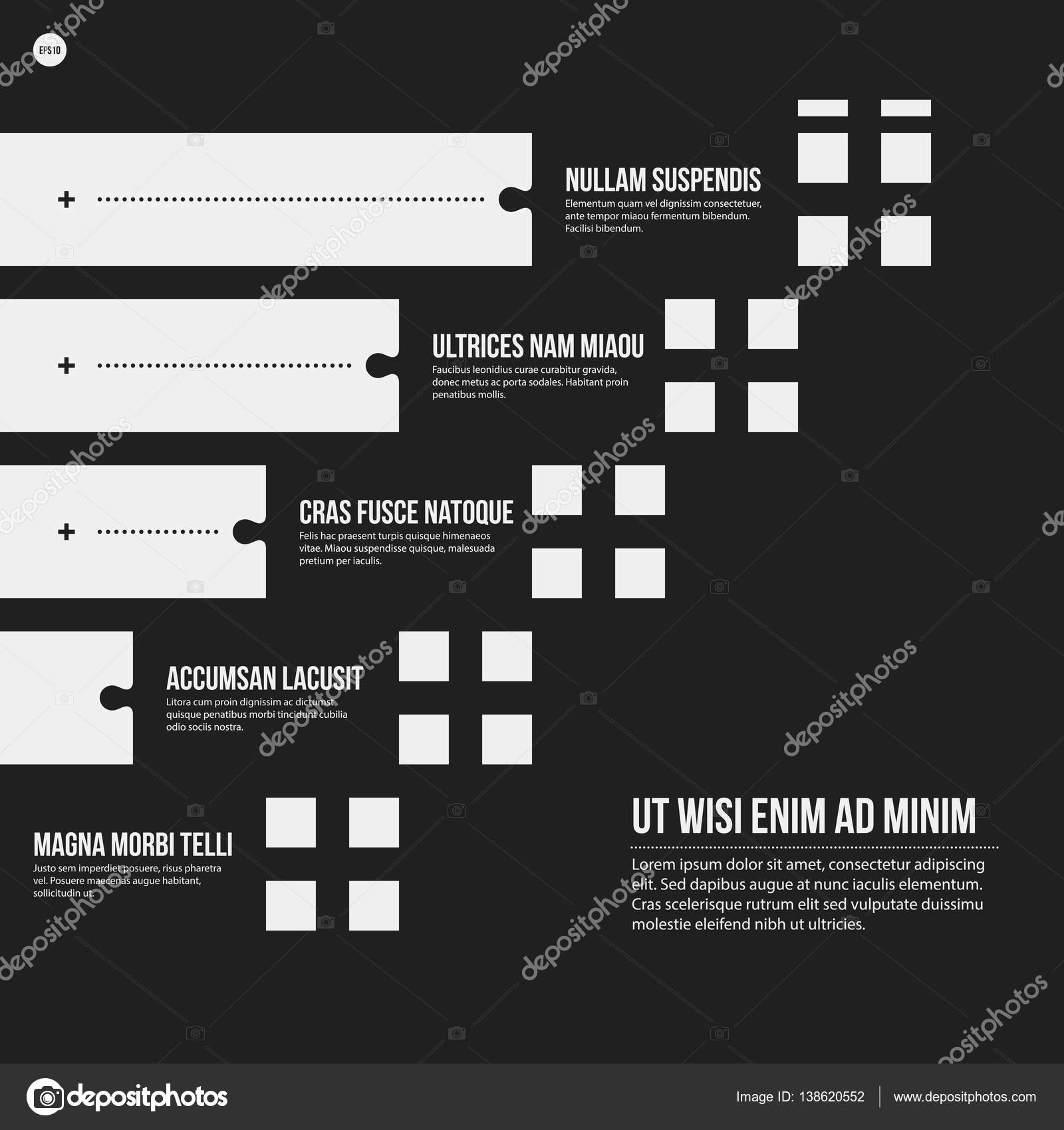 Monochrome vector chart template in strict style. Useful for ...