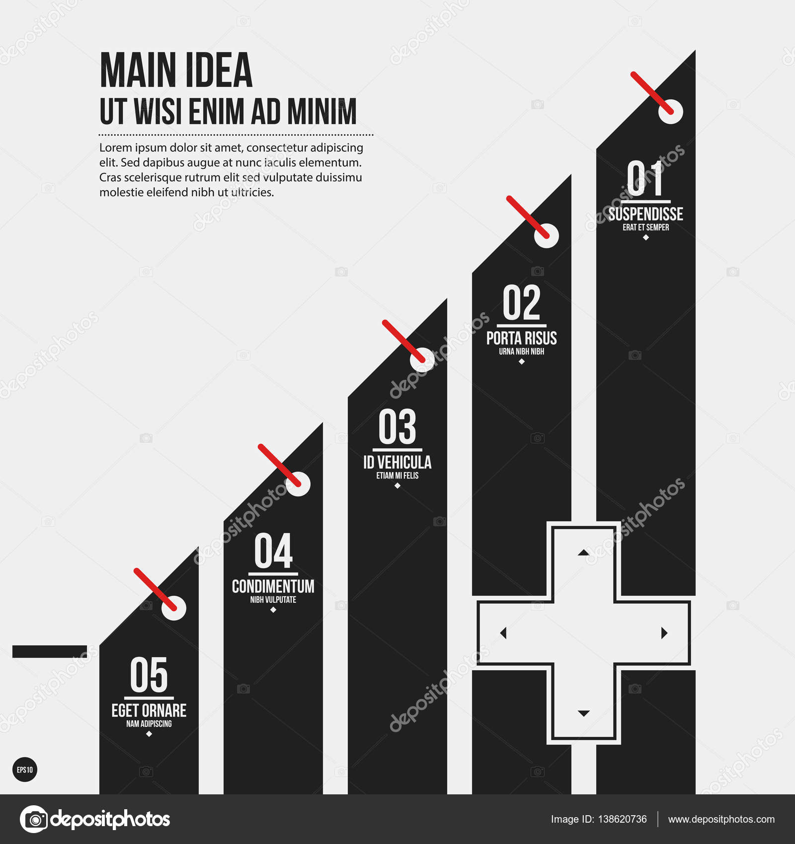 Monochrome vector chart template in strict style. Useful for ...