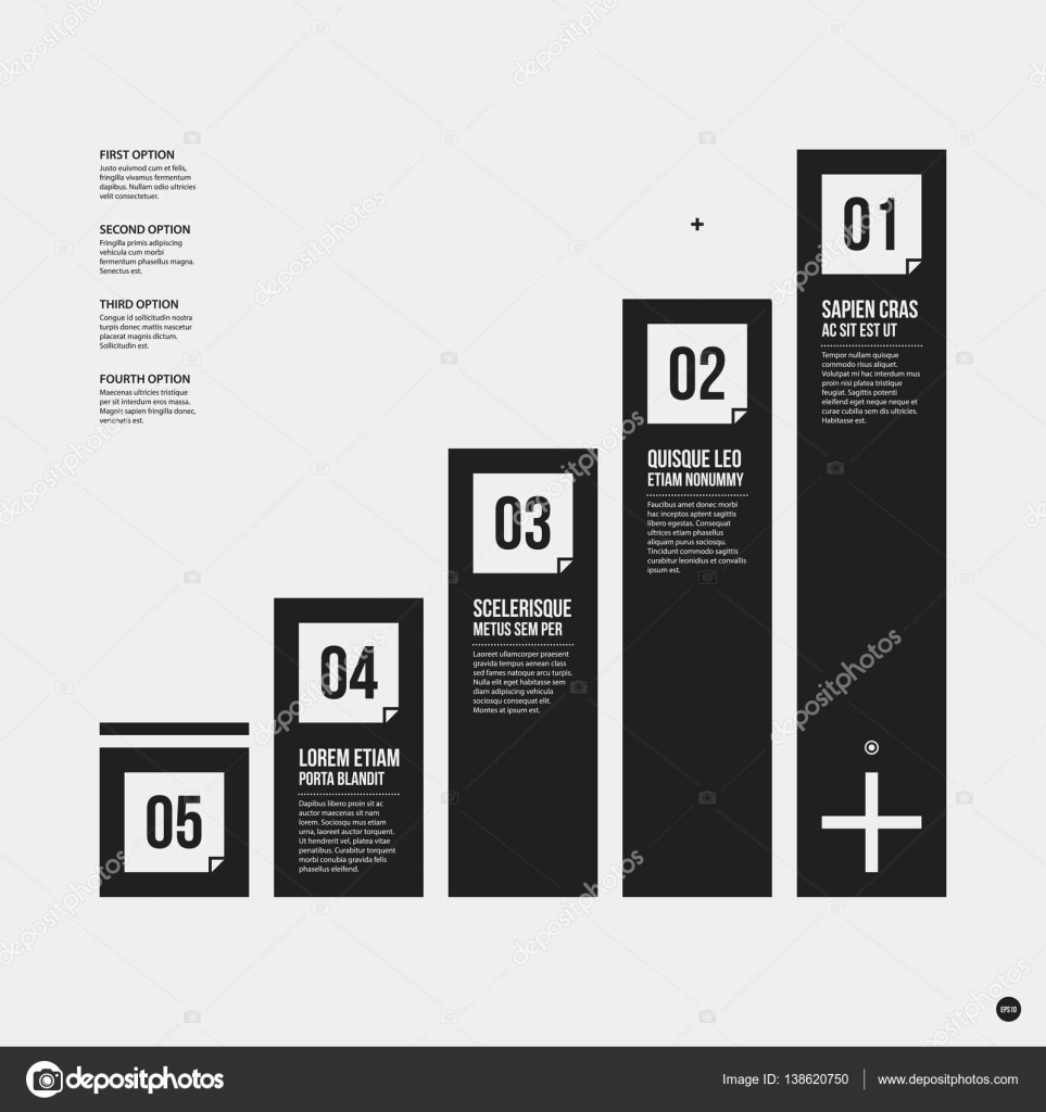 Monochrome vector chart template in strict style. Useful for ...