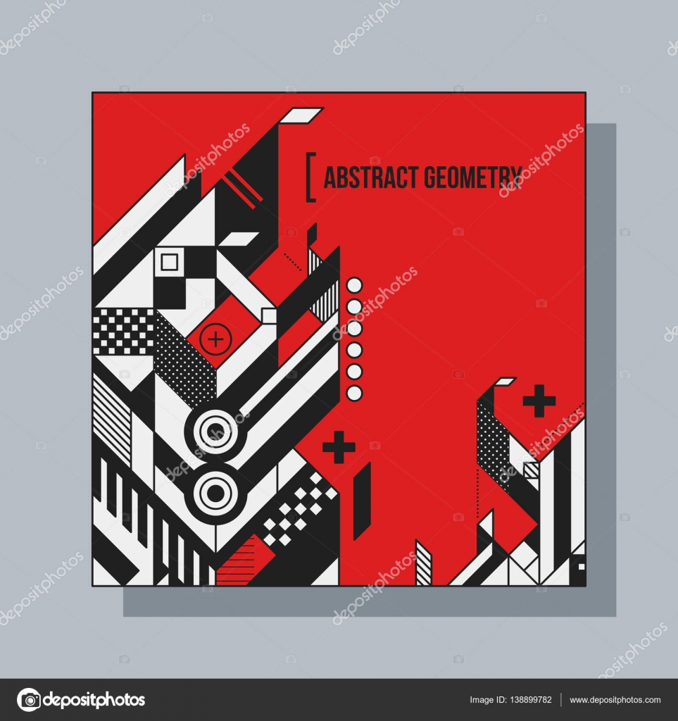 Square background design template with abstract geometric elements ...