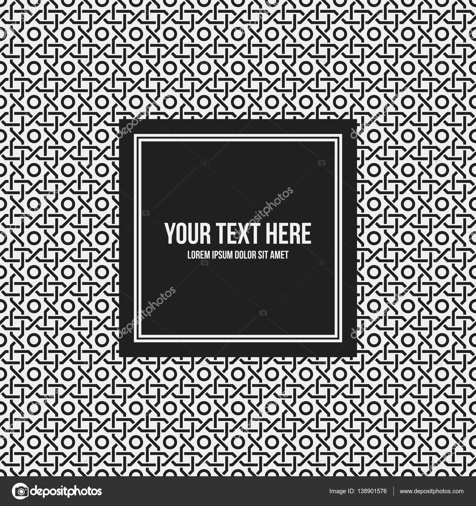 Text frame template with monochrome pattern. Useful for presentations ...