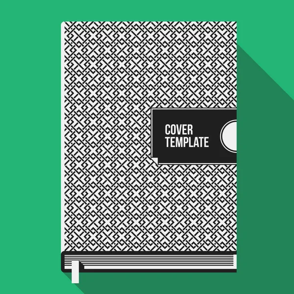 Book cover design template with monochrome geometric pattern. Useful ...