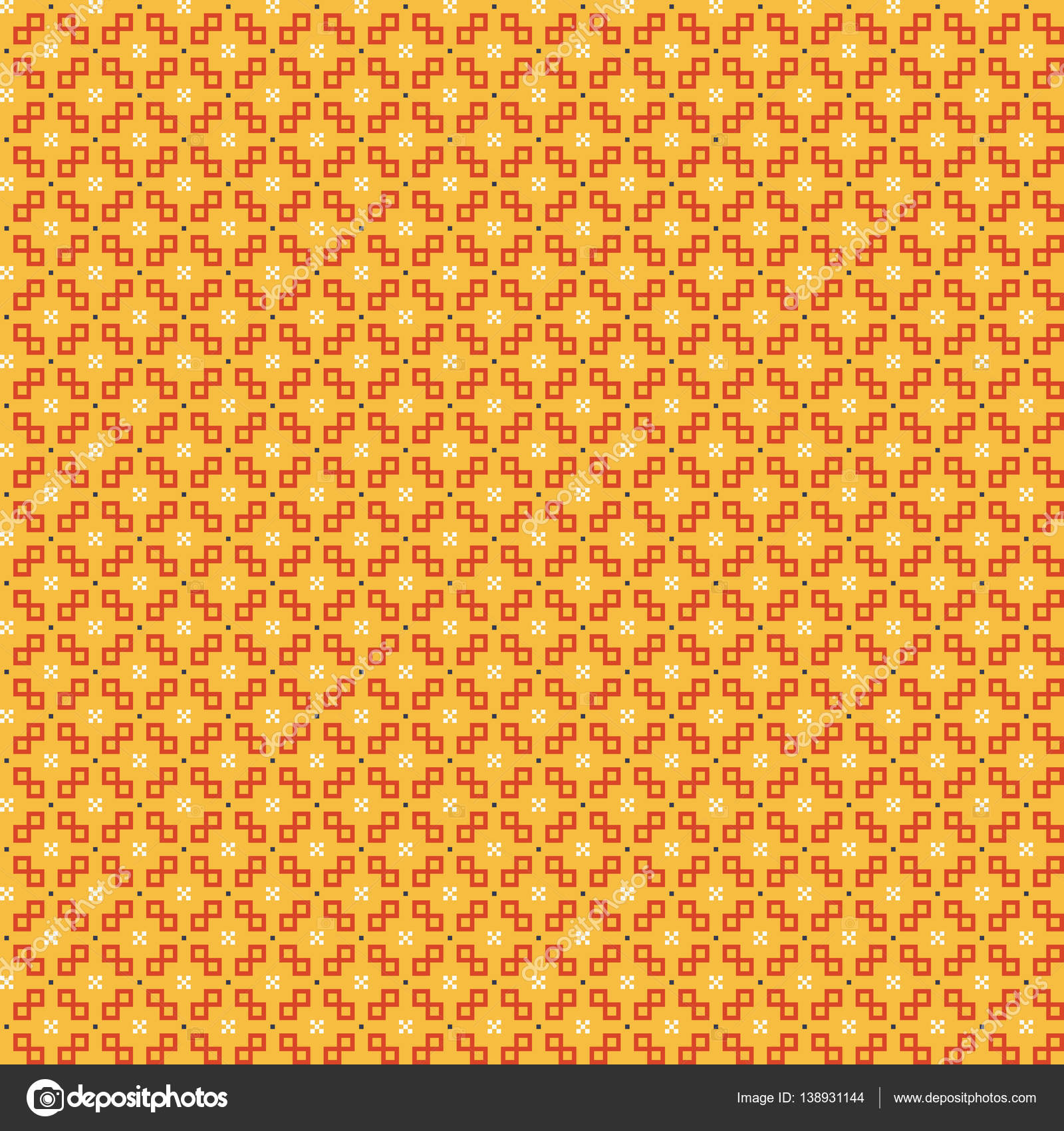 Cute pixelated pattern with simple geometric shapes. Useful for textile ...