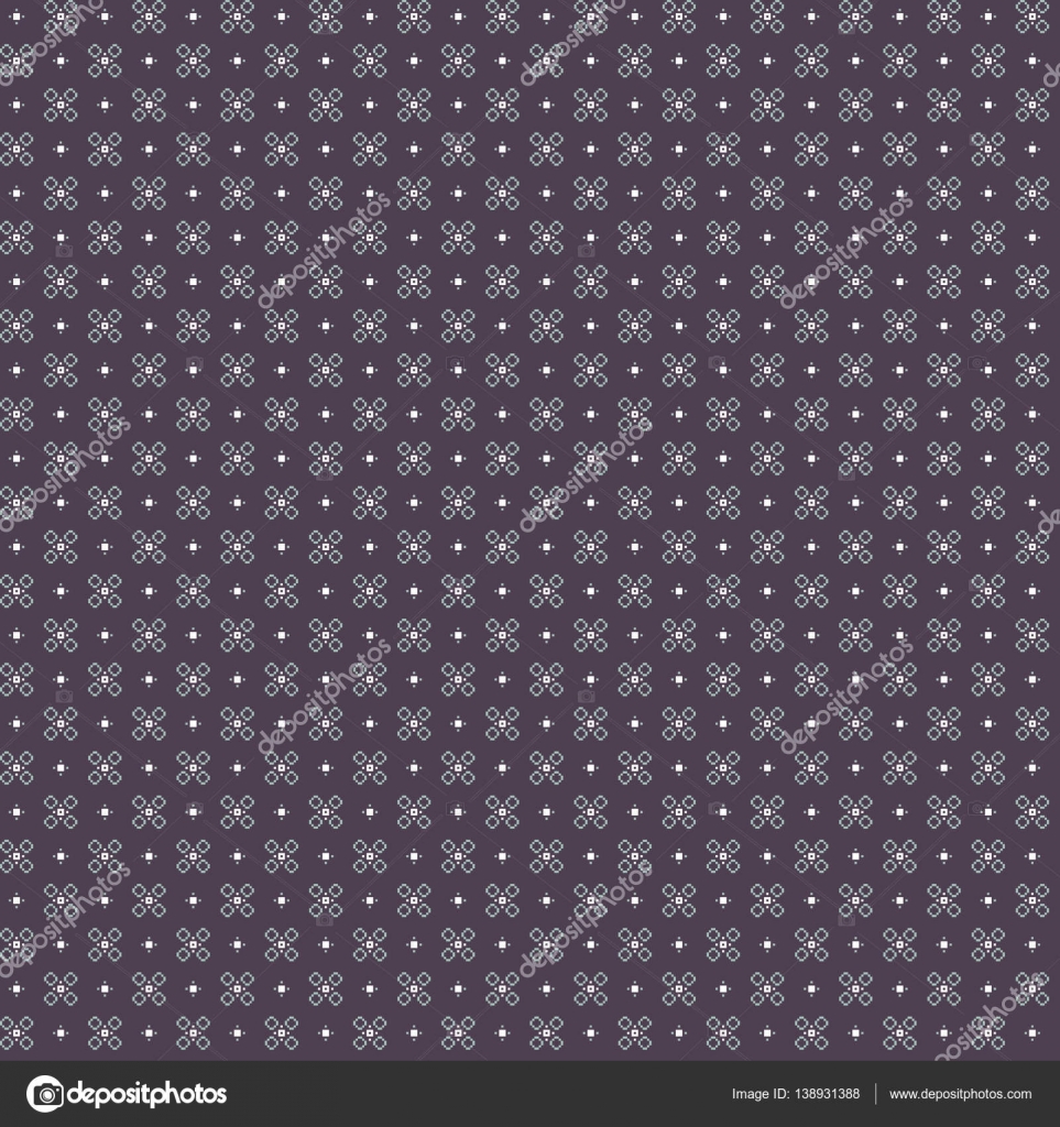 Cute pixelated pattern with simple geometric shapes. Useful for textile ...