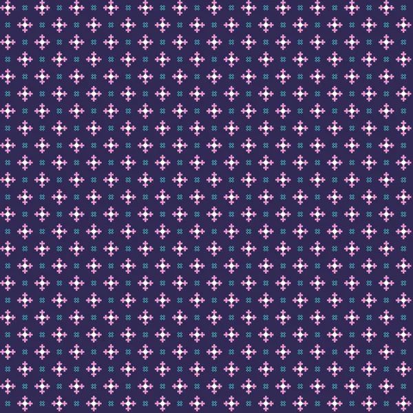 Cute pixelated pattern with simple geometric shapes. Useful for textile ...