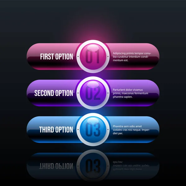 Four options in glossy business style on black background Stock Vector ...