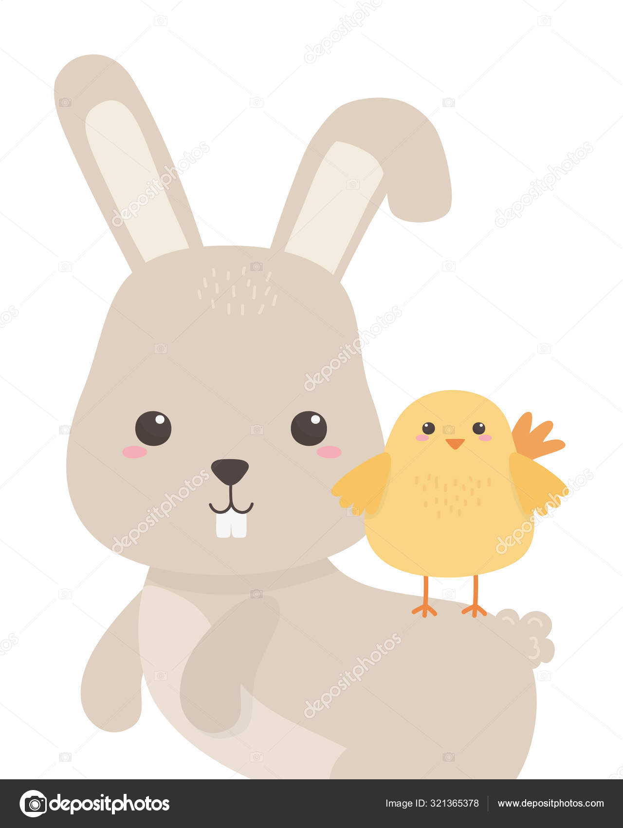 Rabbit and chicken cartoon vector design Stock Vector Image by ...
