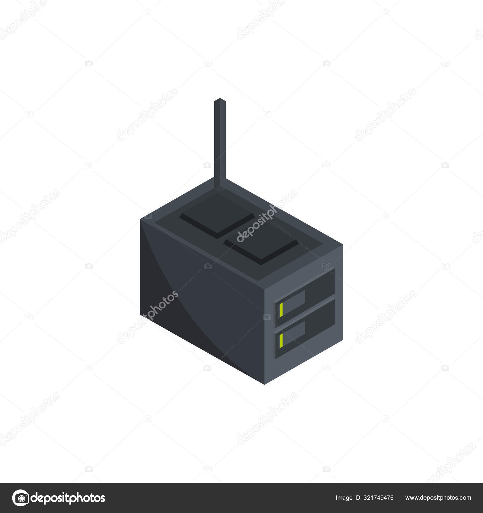 Router signal technology hardware device computer isometric Stock ...