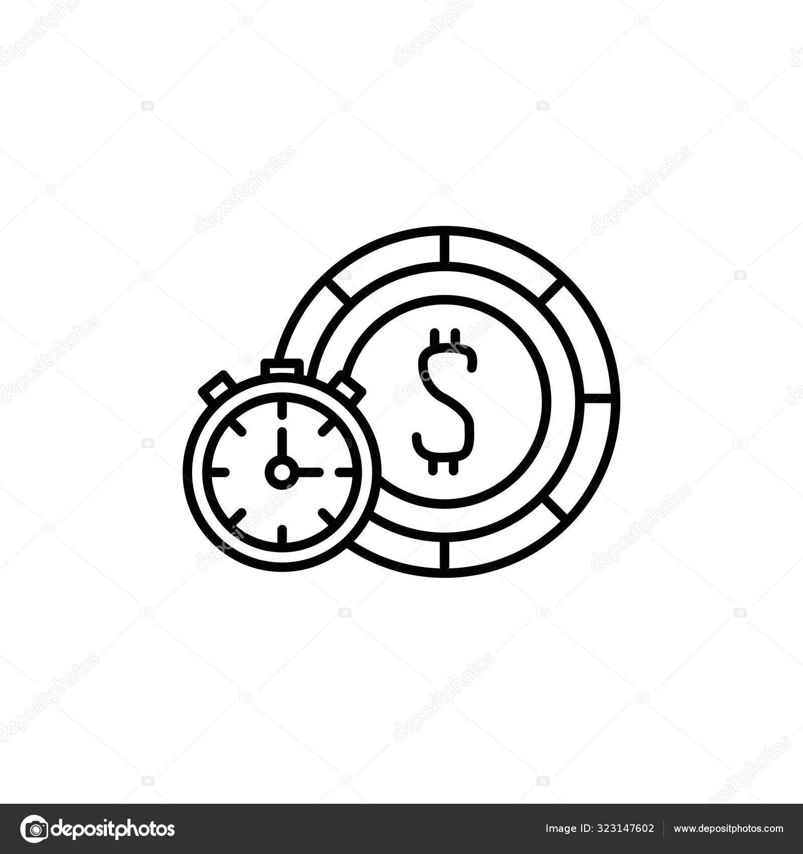 Isolated chronometer and coin icon line design Stock Vector by ...