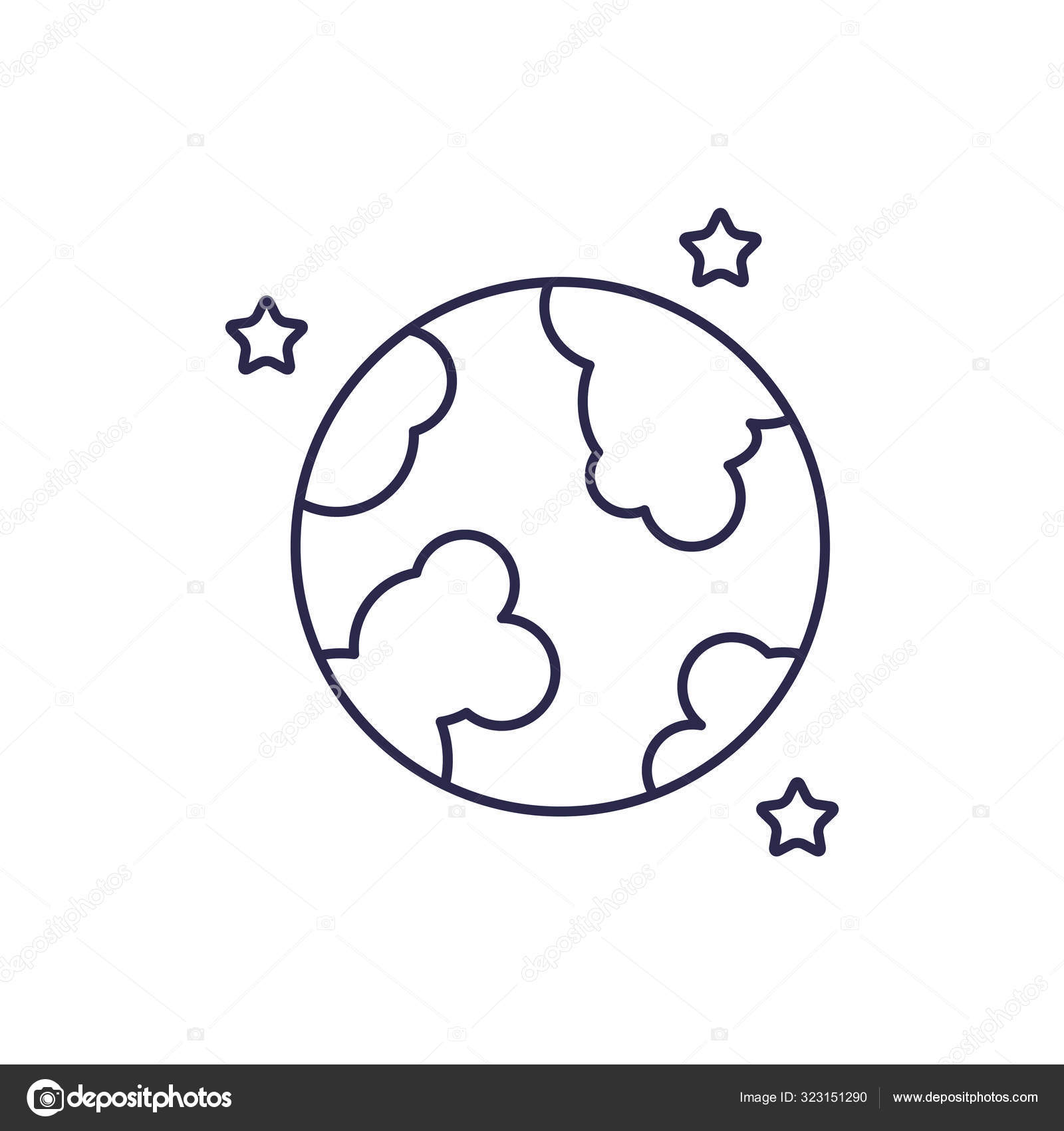 Universe planet line style icon Stock Vector by ©stockgiu 323151290