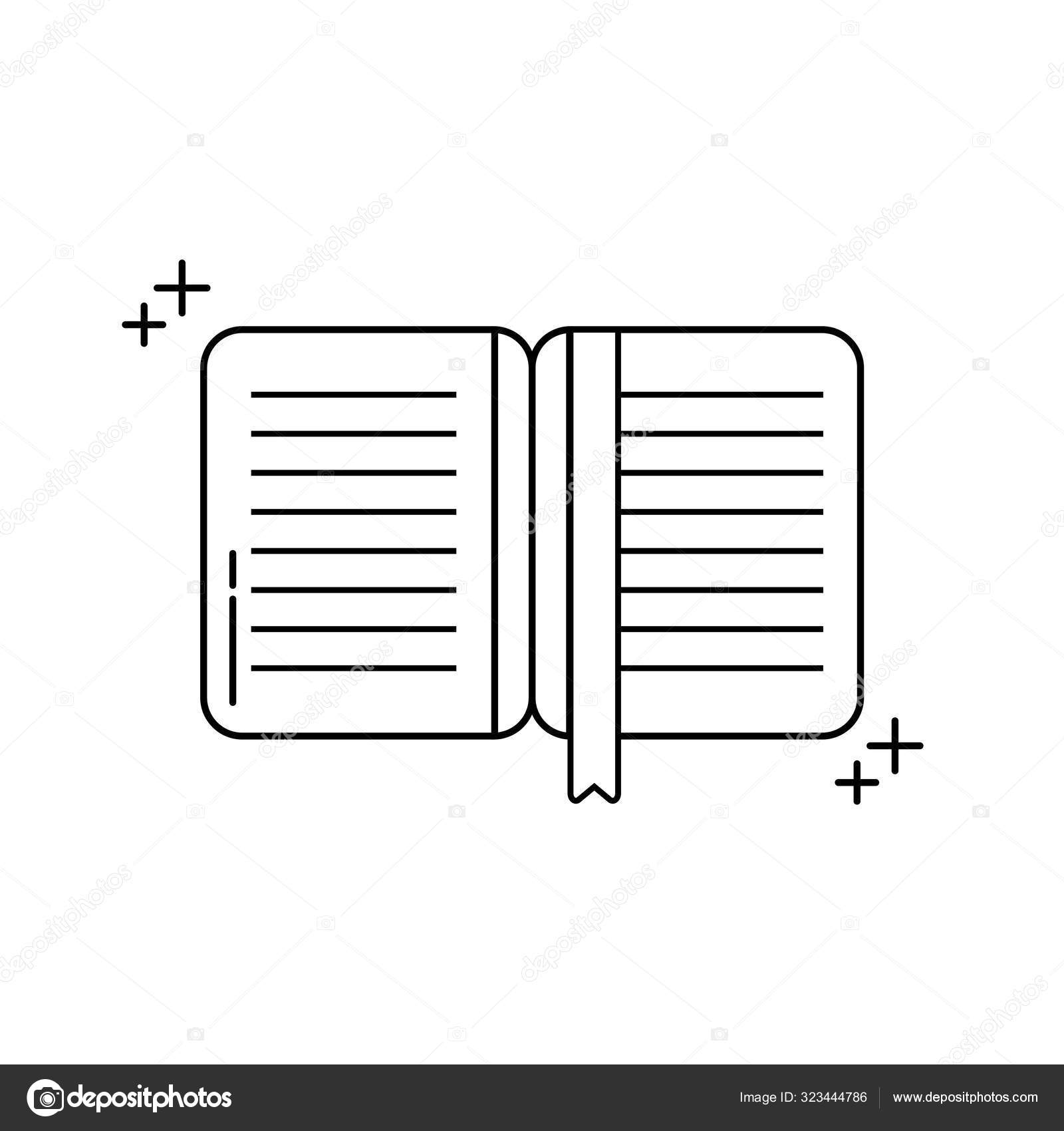 Open book with bookmark office line icon style Stock Vector Image by ...