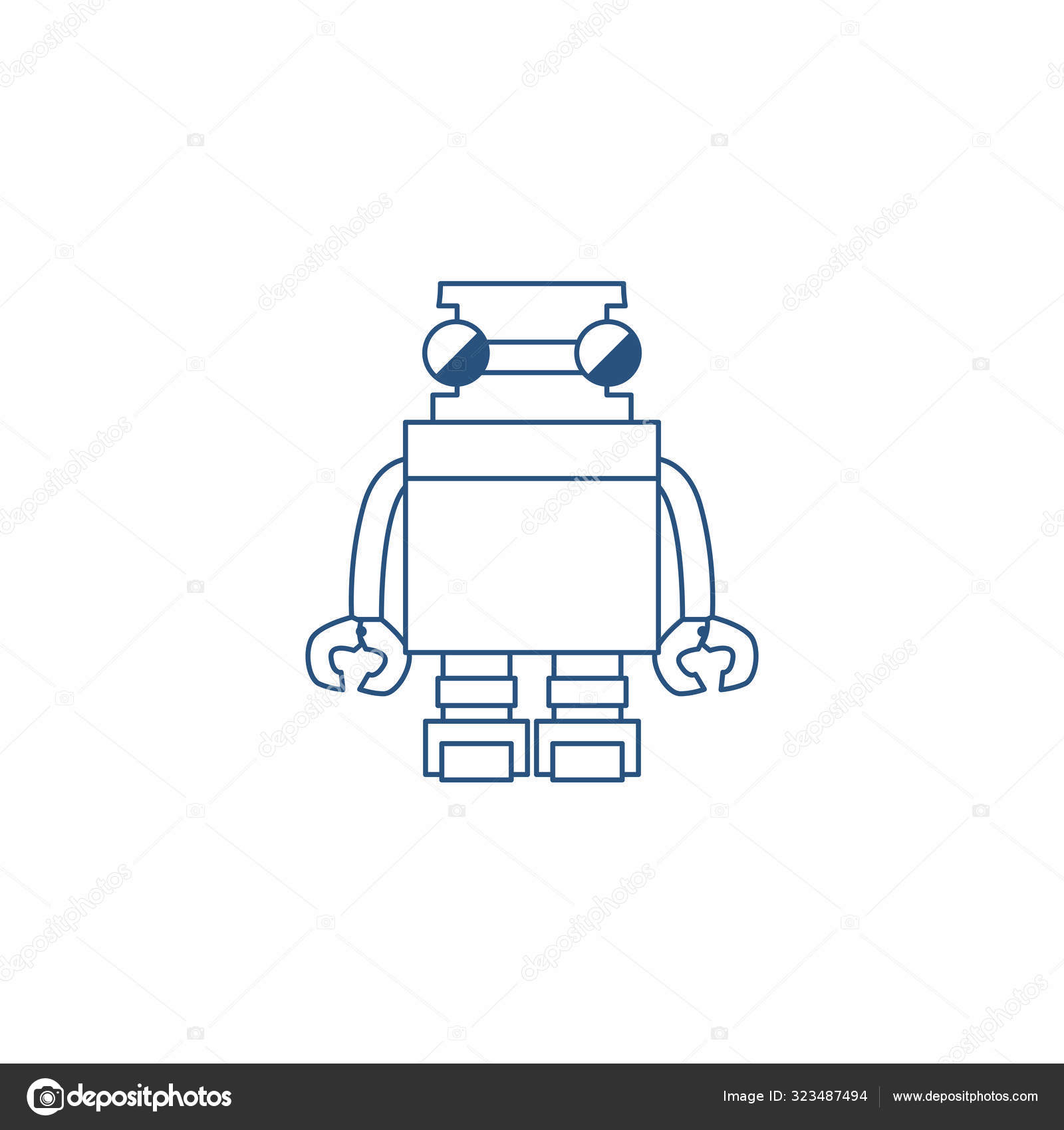 Robot with wheels line style icon Stock Vector Image by ©stockgiu ...