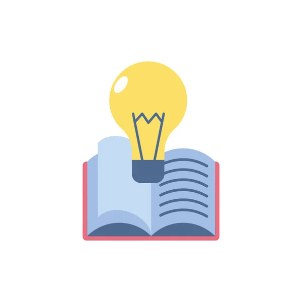bulb book idea school education learning flat style - Stock Image - Everypixel