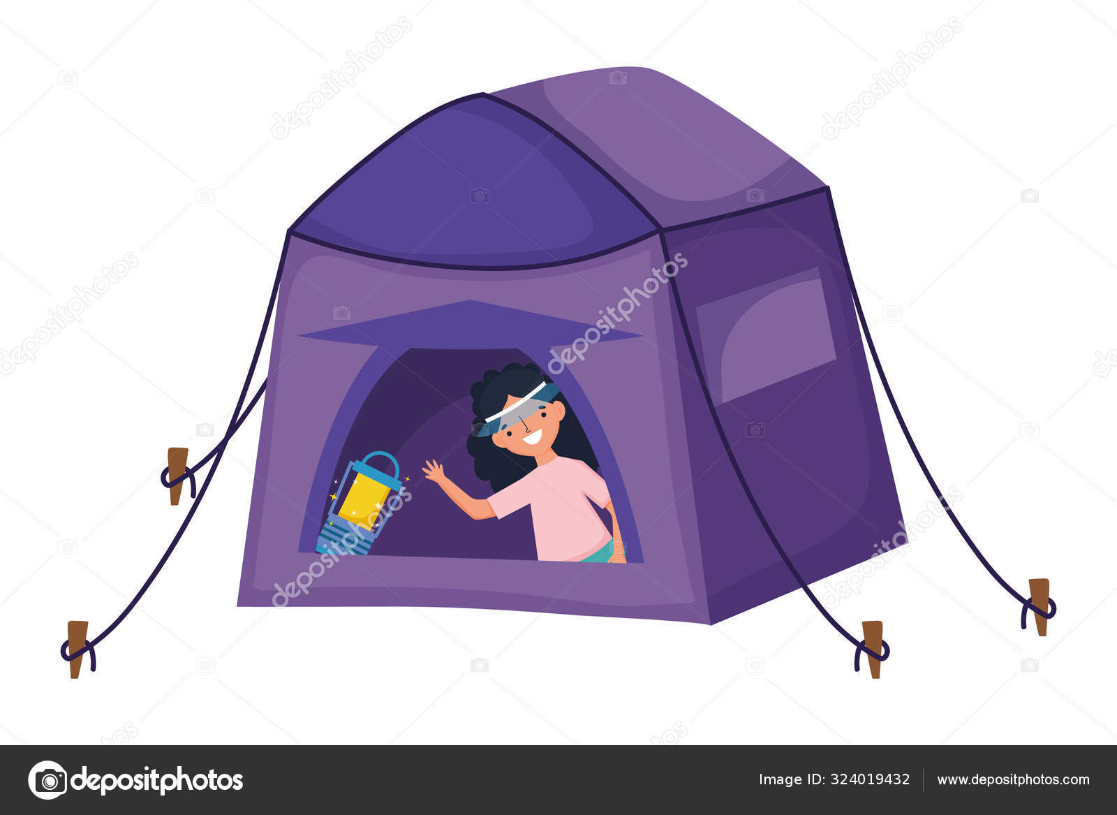 Tent and woman cartoon vector design Stock Vector Image by ©stockgiu ...