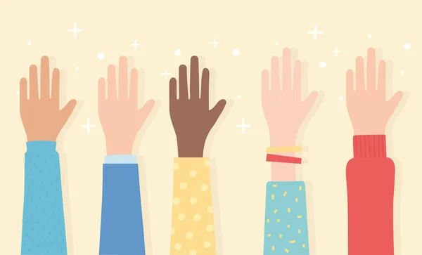 Human rights, hands up Stock Vector by ©stockgiu 520454452