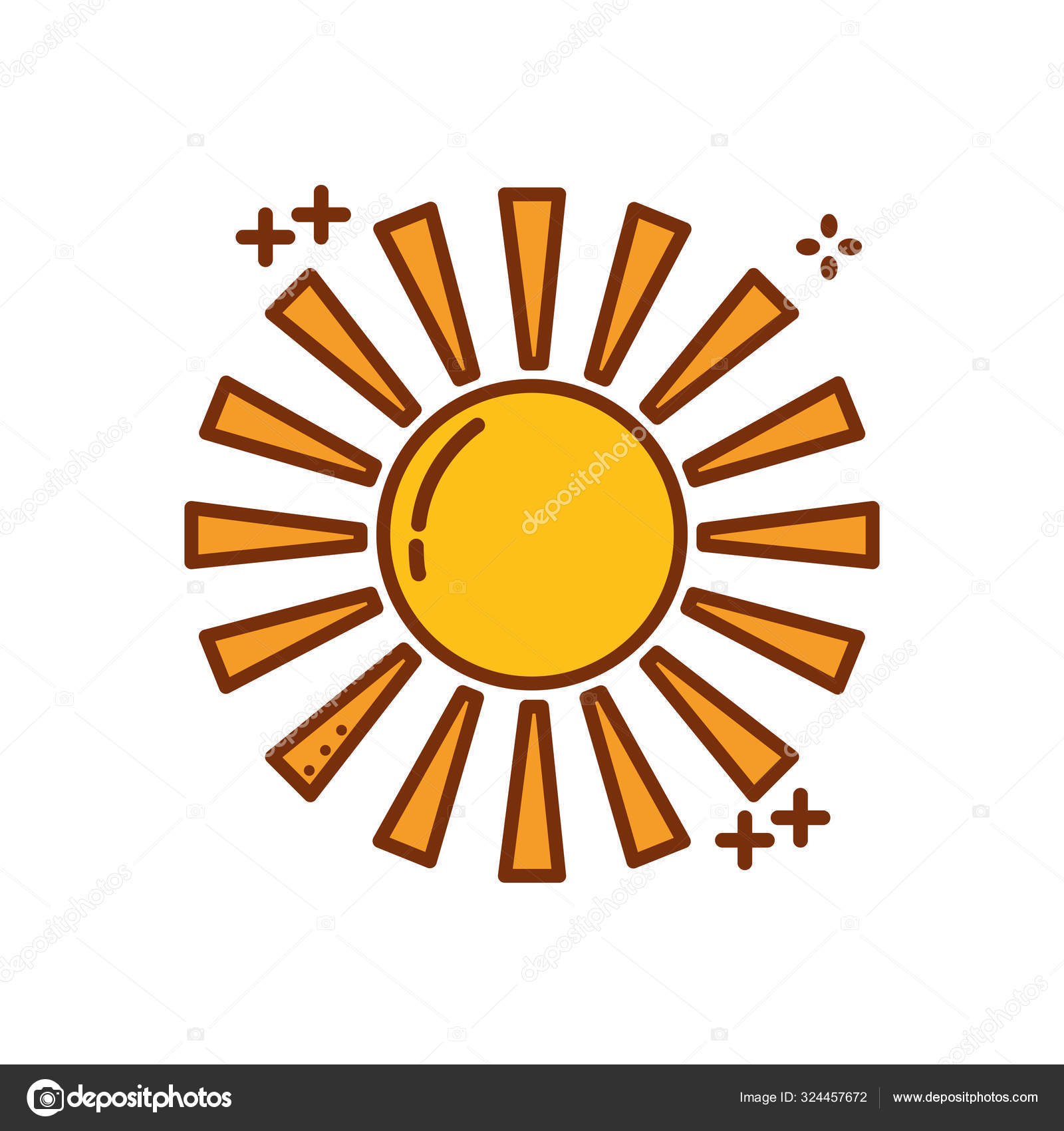 Sun hot fill style icon Stock Vector Image by ©stockgiu #324457672