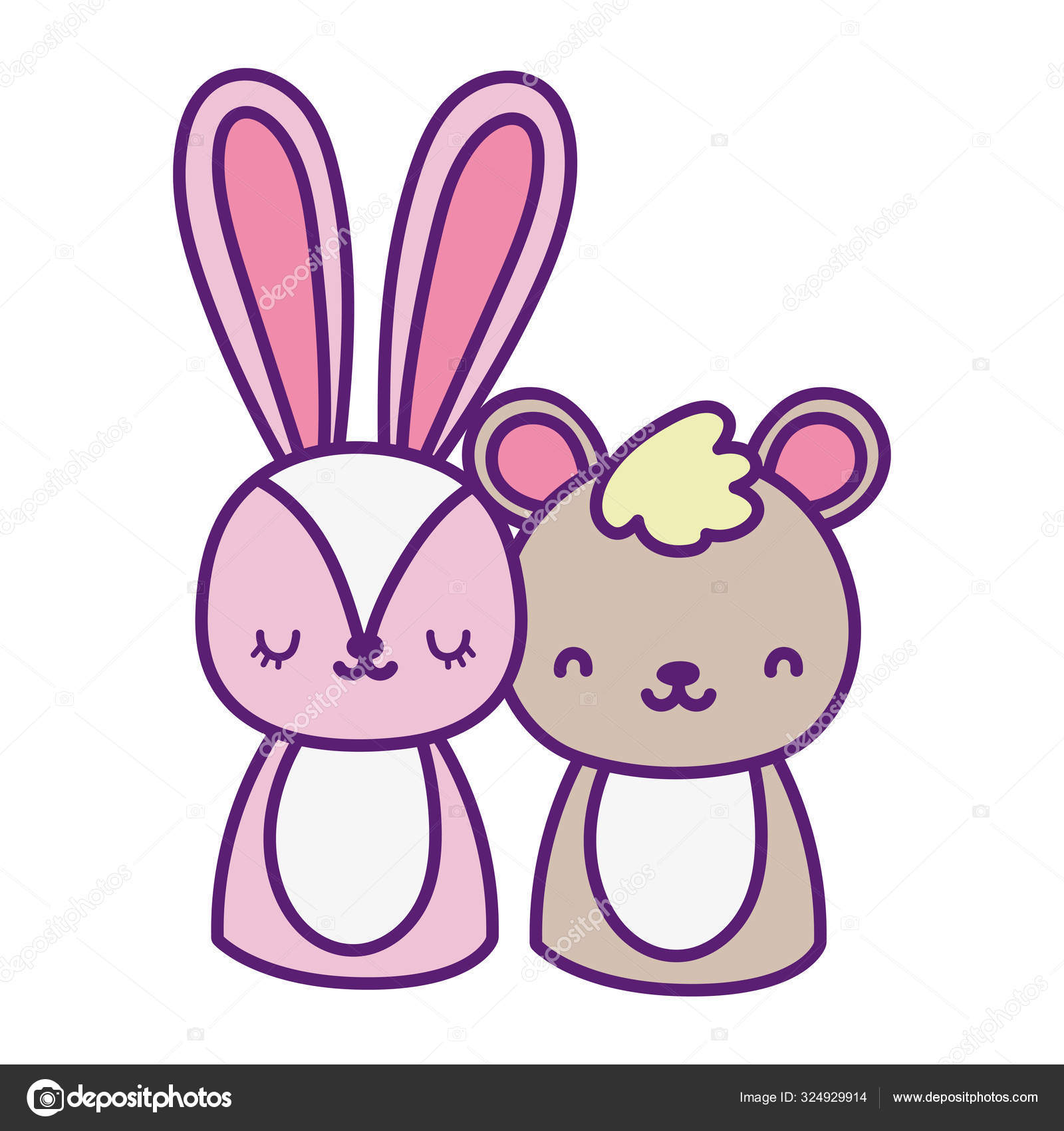 Rabbit And Bear Cartoon