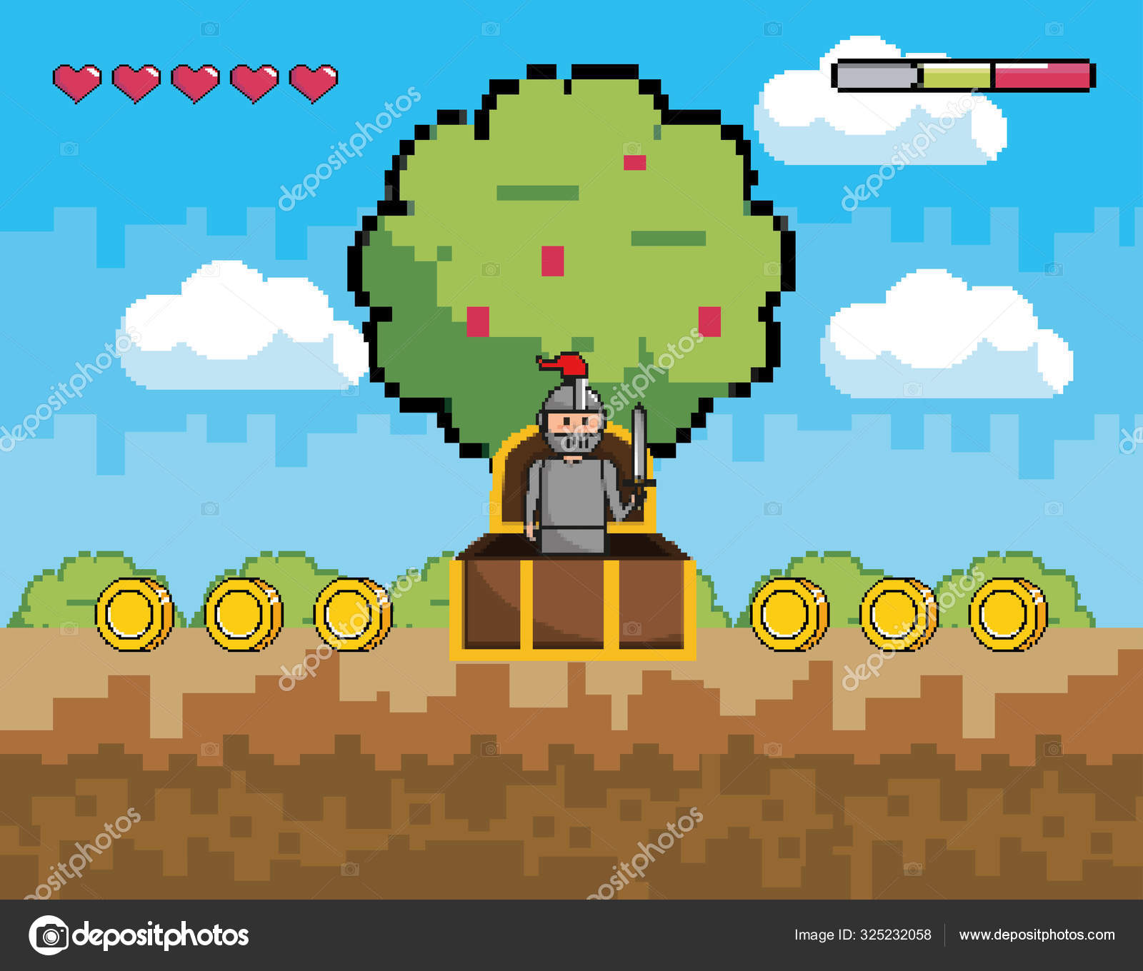 Arcade game world and pixel scene design Stock Vector Image by ...