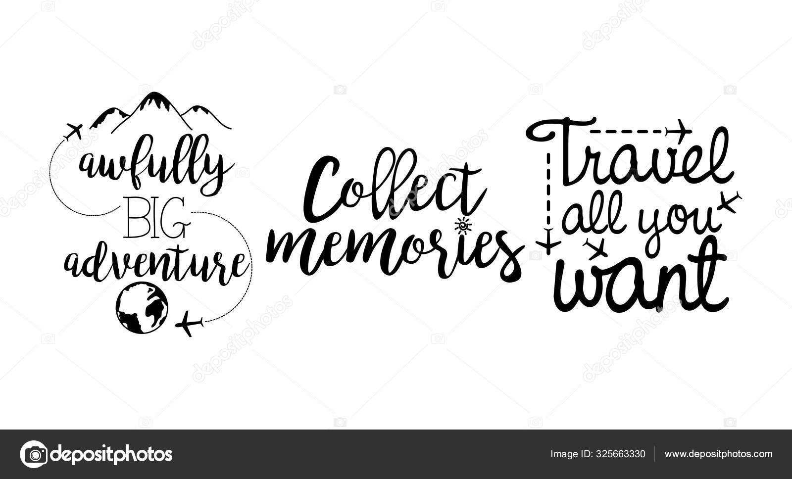 Travel adventure set of calligraphy messsages font Stock Vector by ...