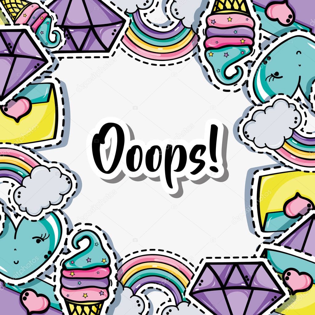 Fashion cute patch background design — Stock Vector © stockgiu #326268304