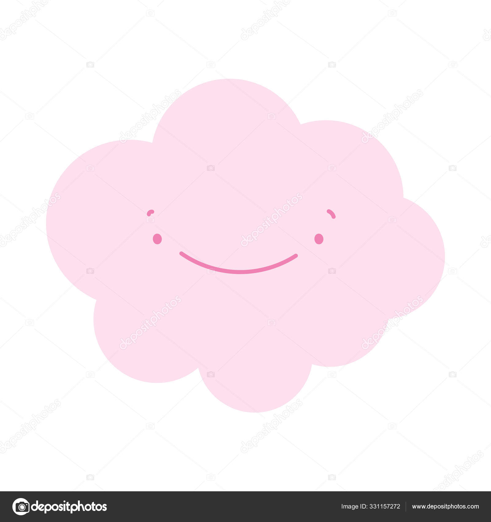 Cute pink cloud cartoon decoration Stock Vector by ©stockgiu 331157272