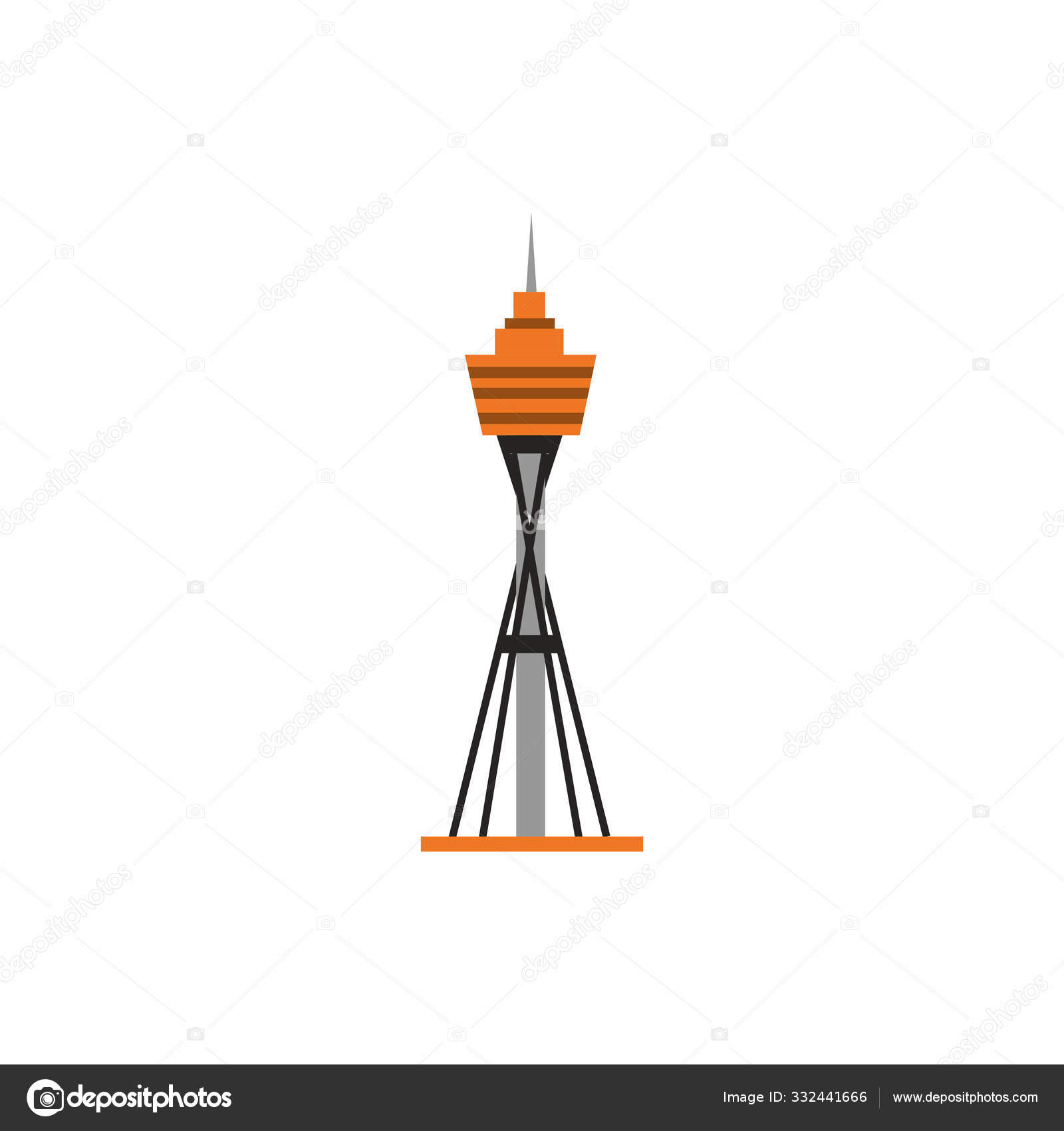 Tower famous landmark australia icon on white background Stock Vector ...