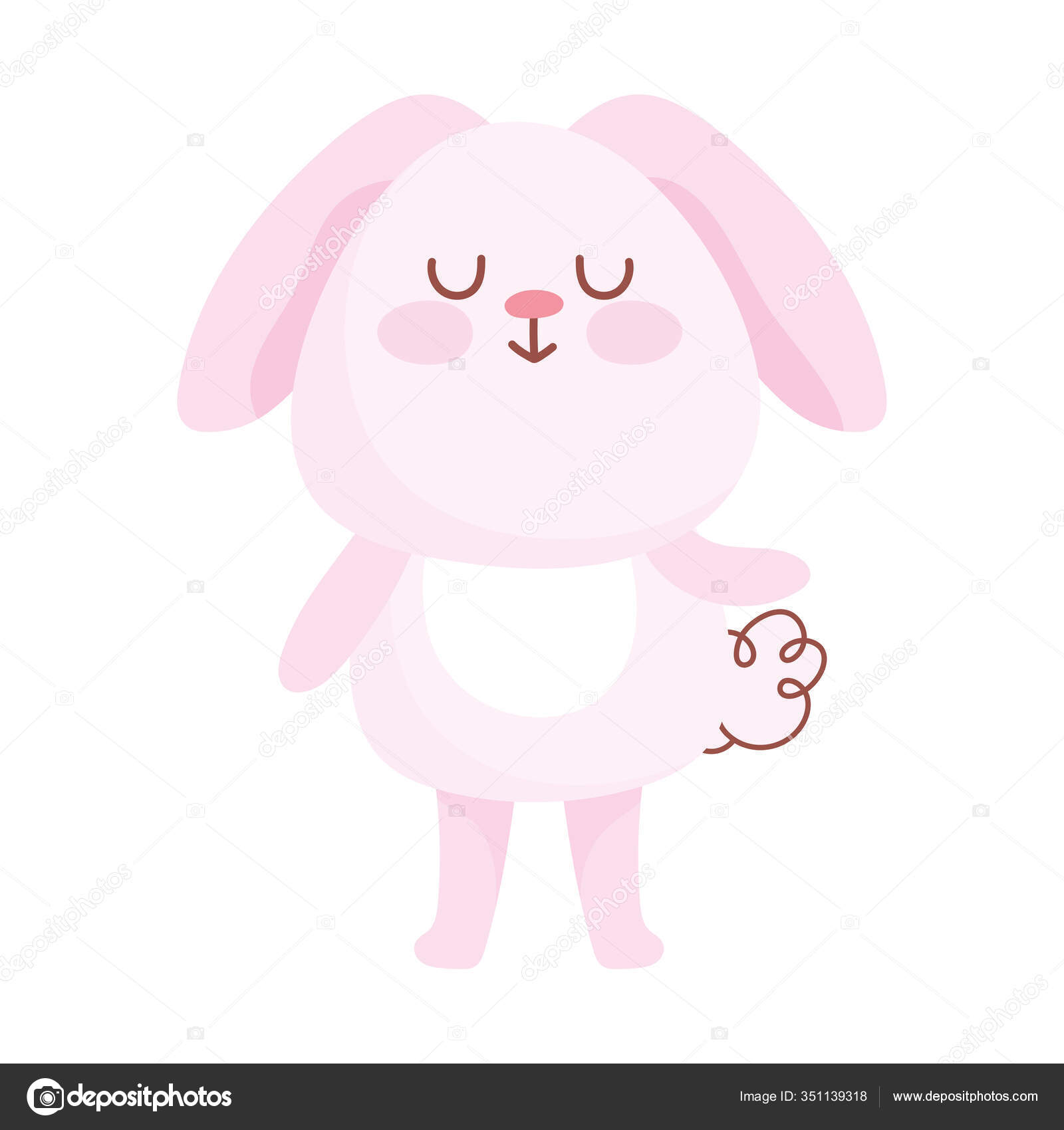 Happy easter cute little rabbit cartoon season animal Stock Vector by ...