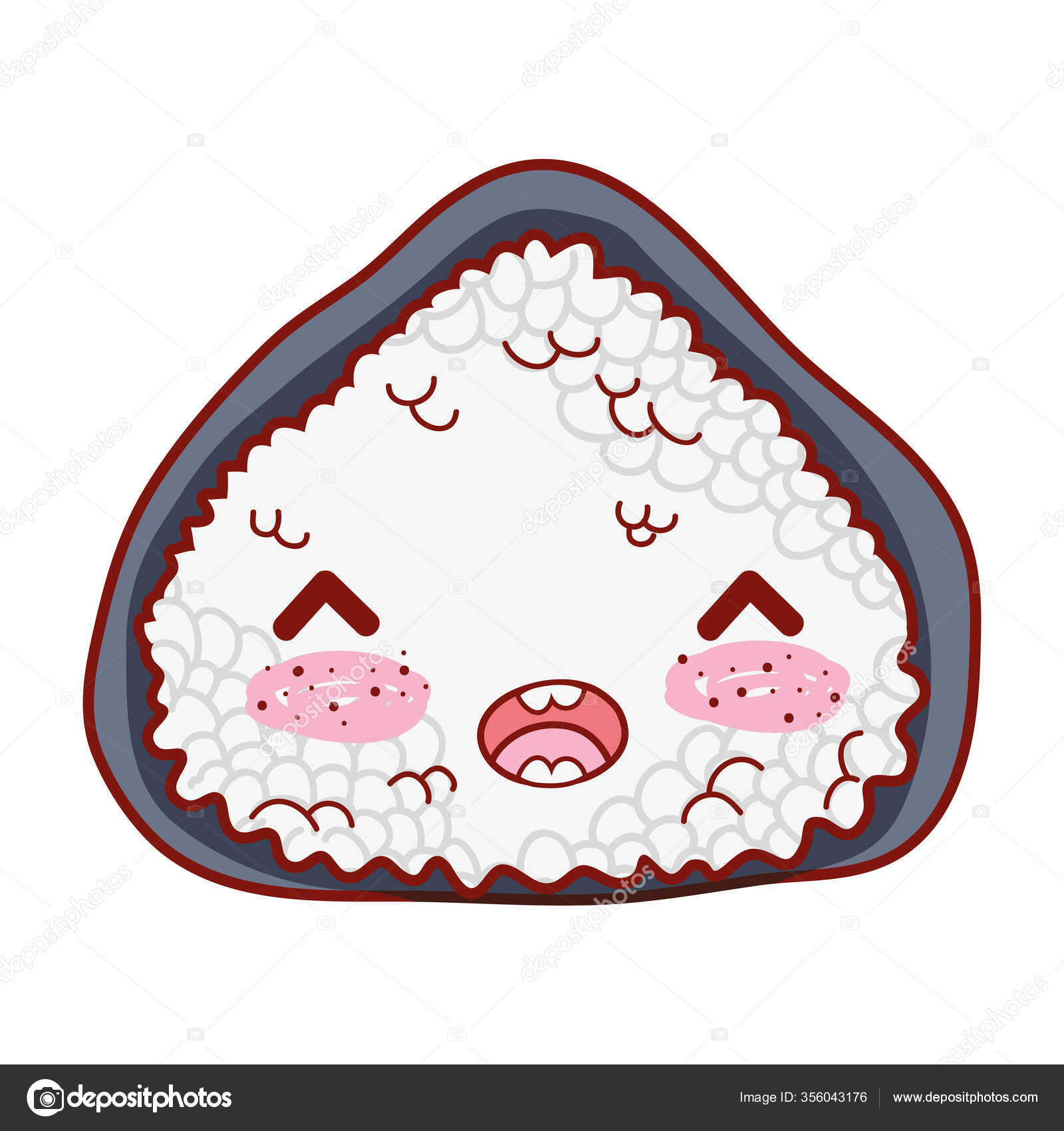 Kawaii sushi rice seaweed cartoon, sushi and rolls Stock Vector by ...