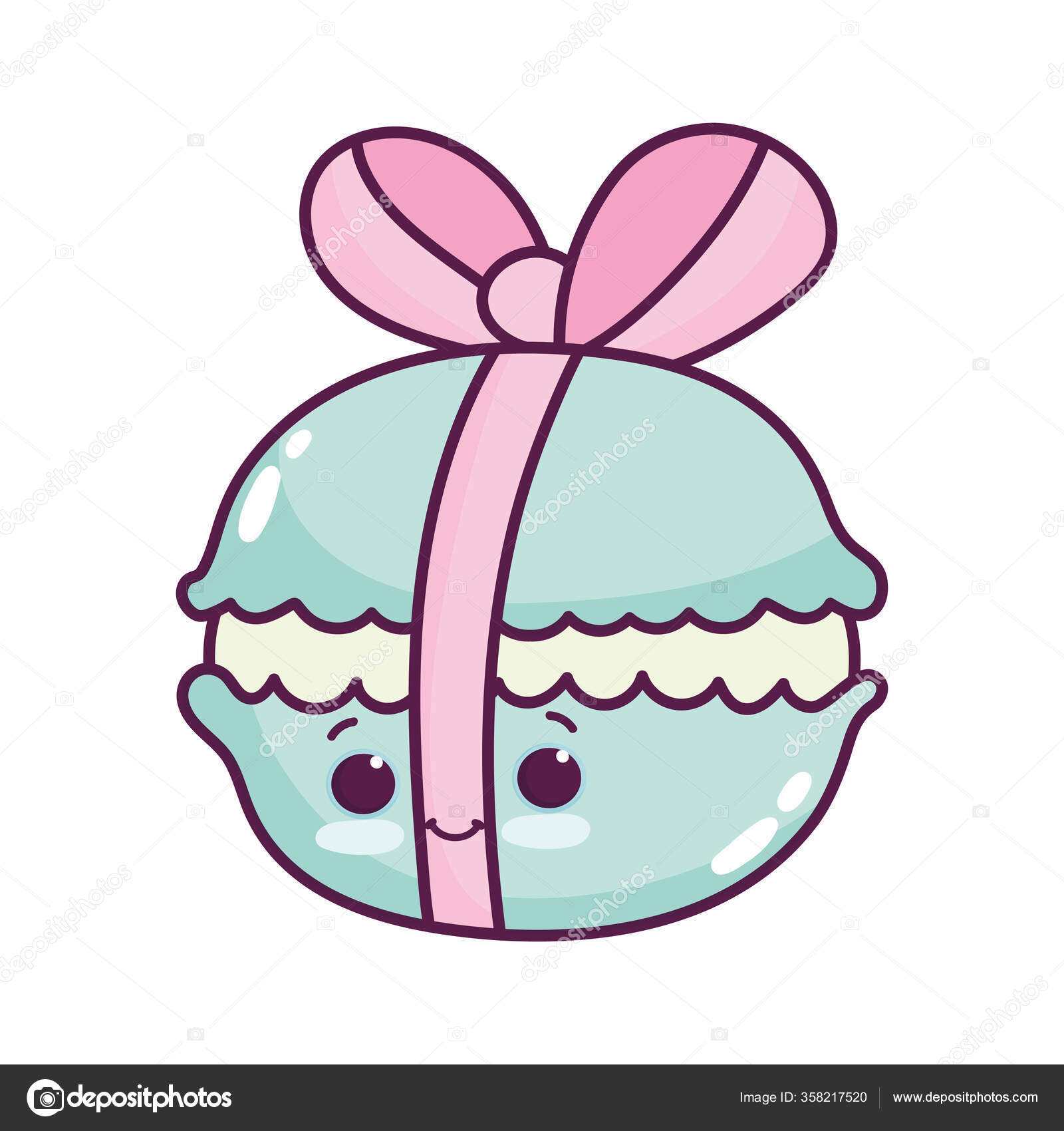 Cute food macaroon sweet dessert kawaii cartoon isolated design Stock ...