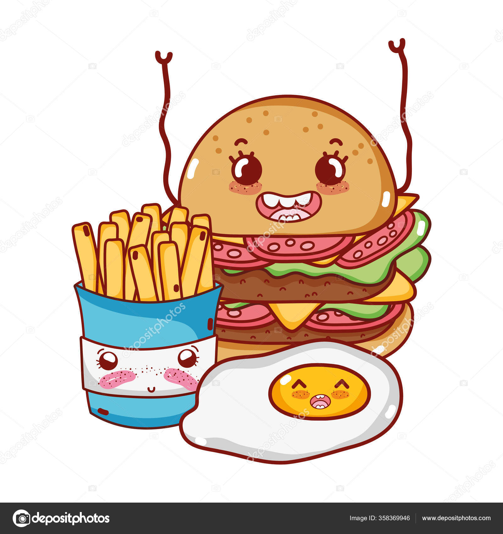 Cute Animated Fast Food