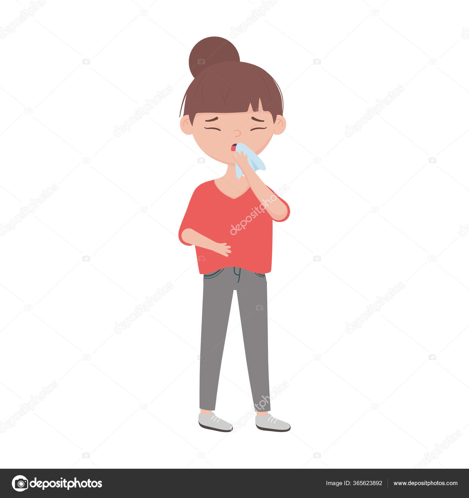 Woman with dry cough vector design Stock Illustration by ©stockgiu ...