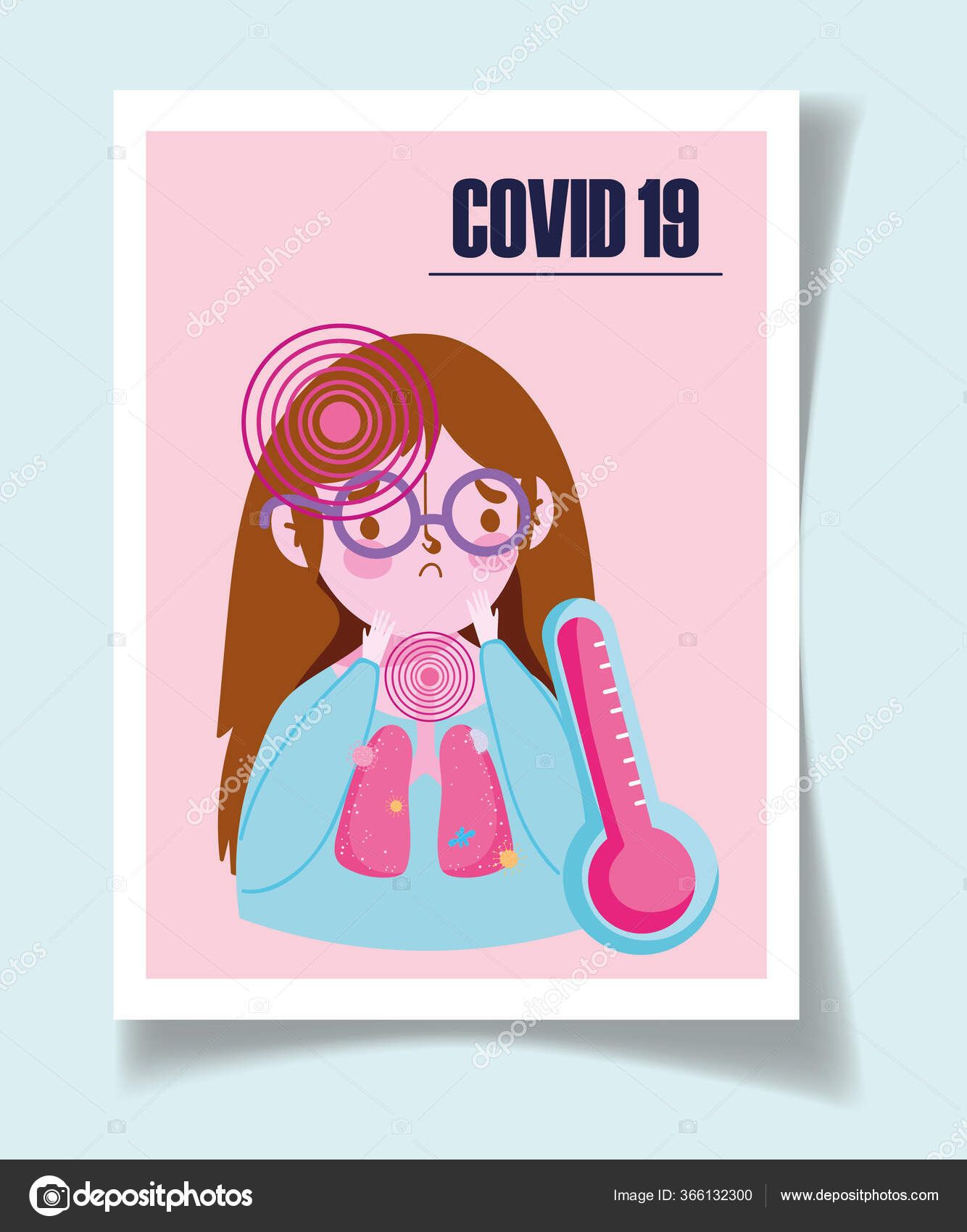 Covid 19 coronavirus, girl symptoms fever headache and chest pain ...