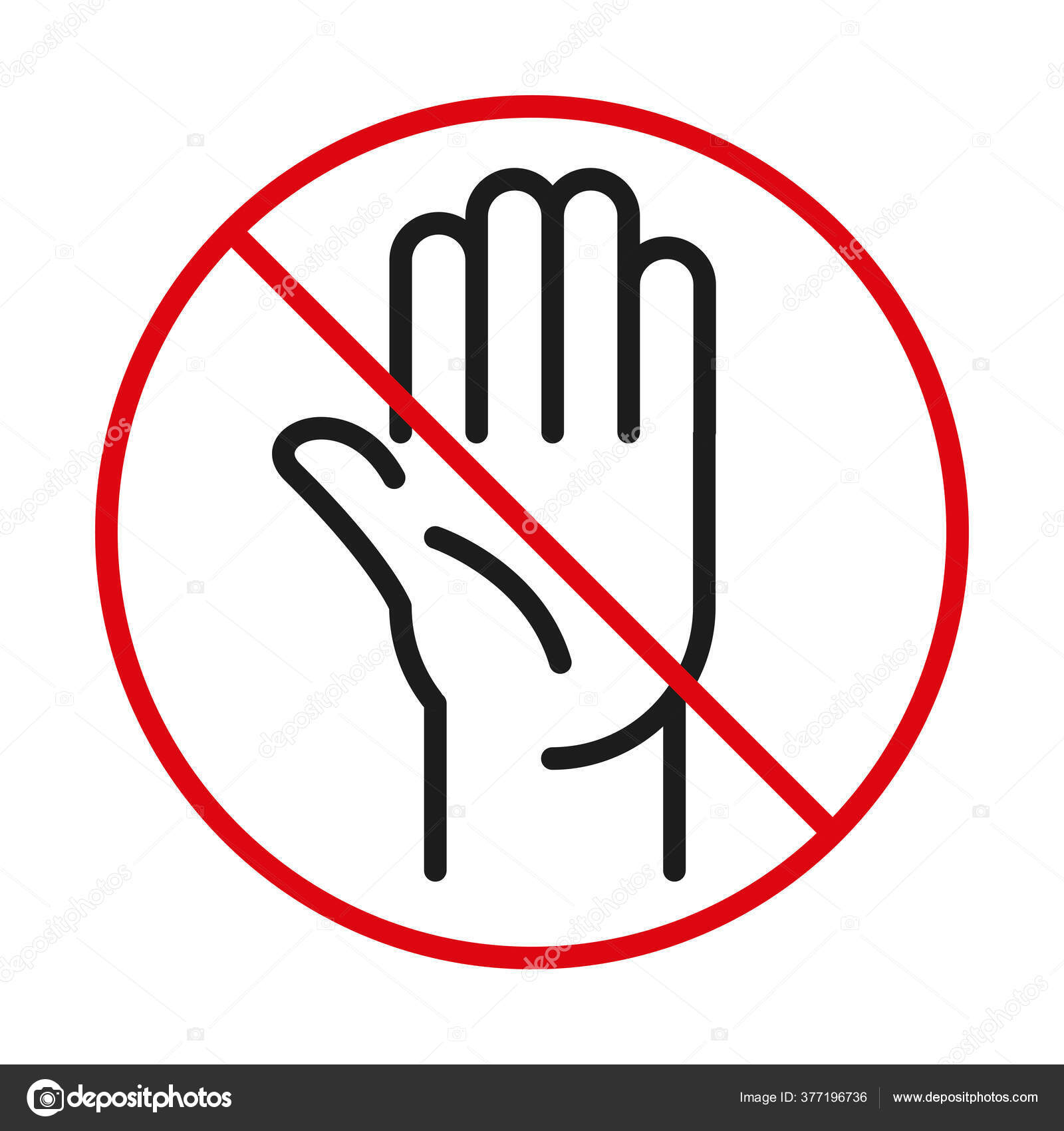 Forbidden giving hand line bicolor style icon vector design Stock ...