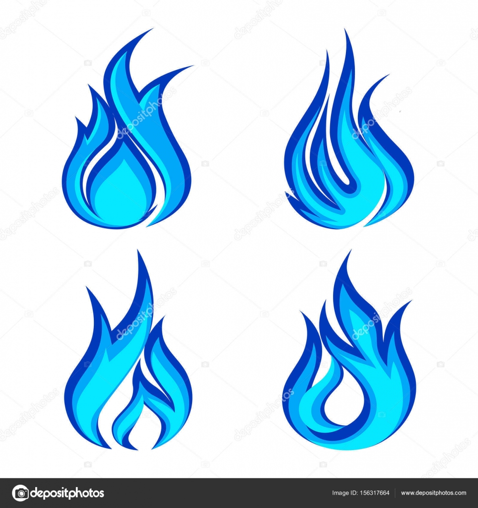 Set of blue flame icons ⬇ Vector Image by © Adresiastock | Vector Stock ...