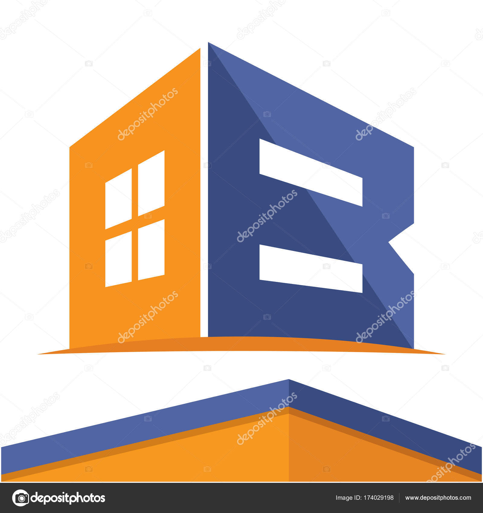 Icon logo for the construction business with the initials of the letter ...