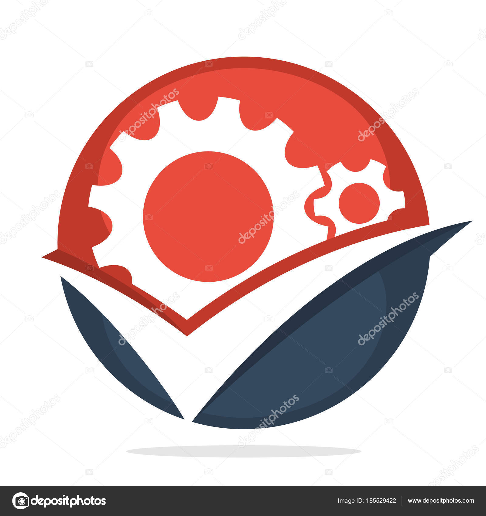 Icon Business Logo Concept Work Process Combination Check Mark Stock ...