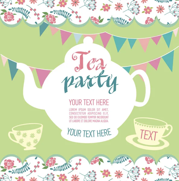 Tea party invitation card Stock Vector Image by ©Vissay #148720991